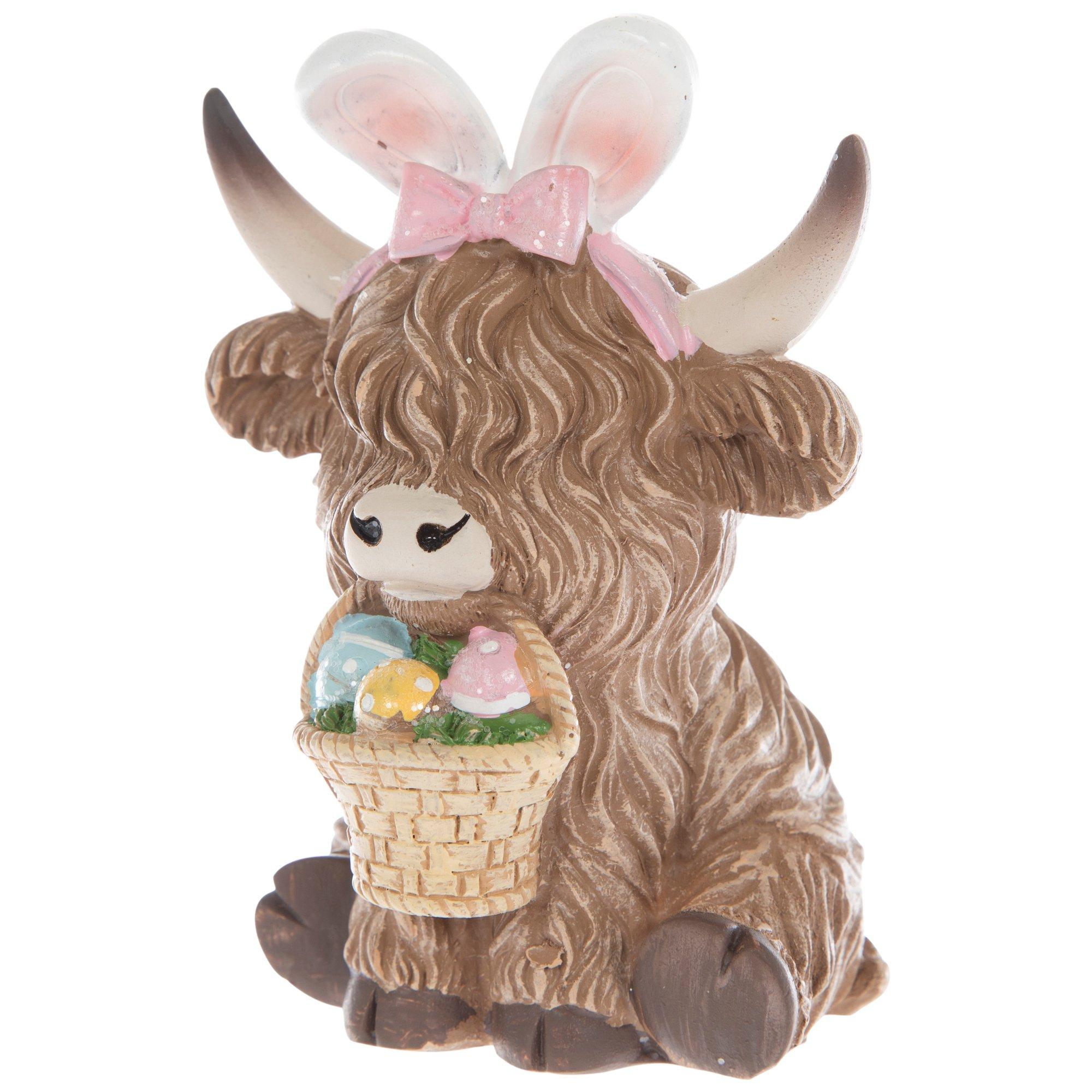 Highland Cow Wearing Bunny Ears Figurine | Hobby Lobby | 106371710