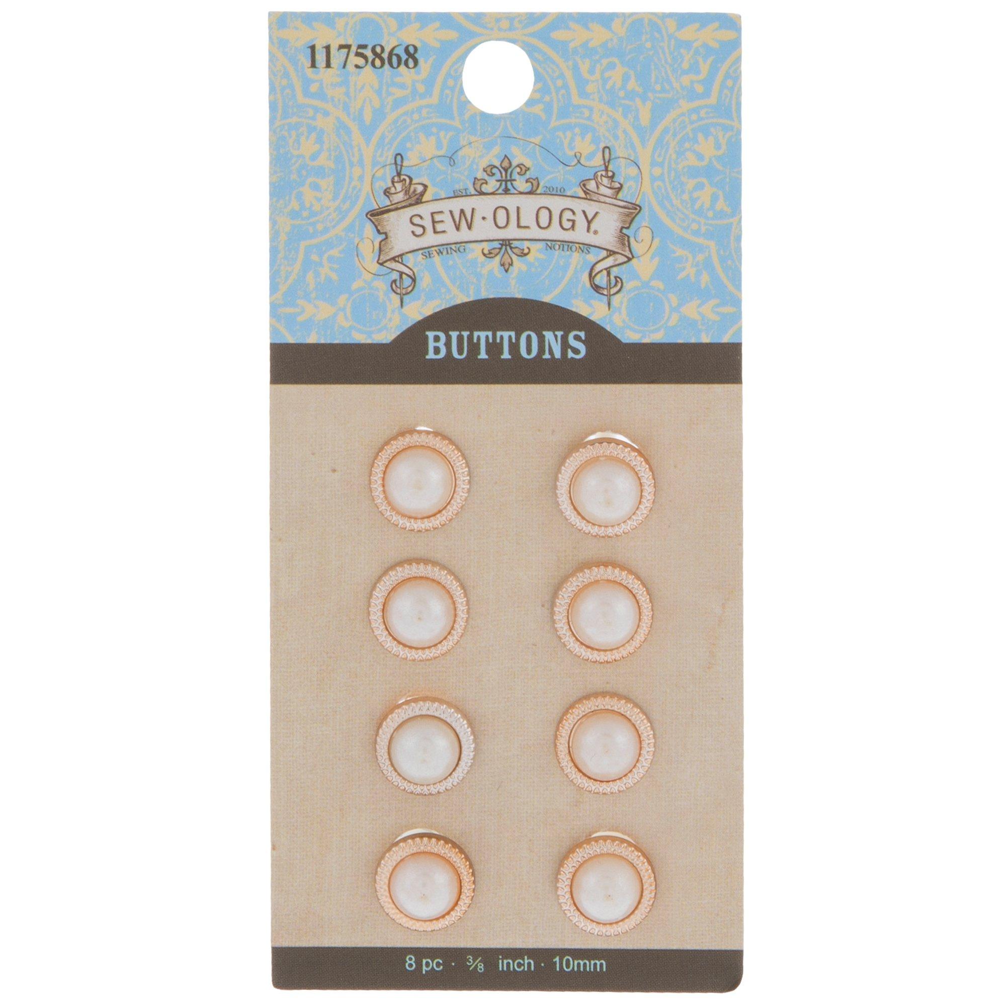 Gold & Pearl Round Shank Buttons - 10mm | Hobby Lobby | 1175868