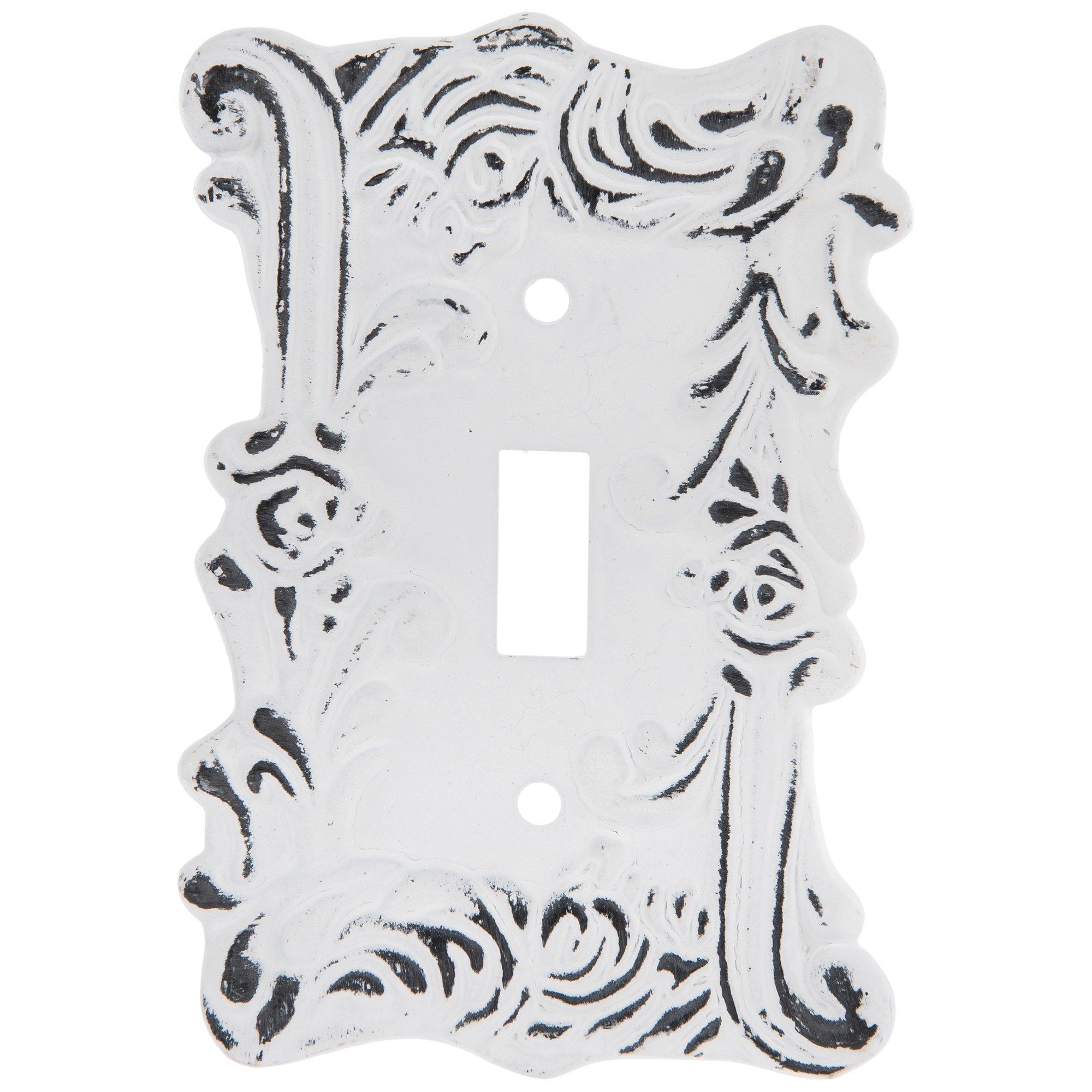 Distressed White Fancy Single Switch Plate | Hobby Lobby | 1204148