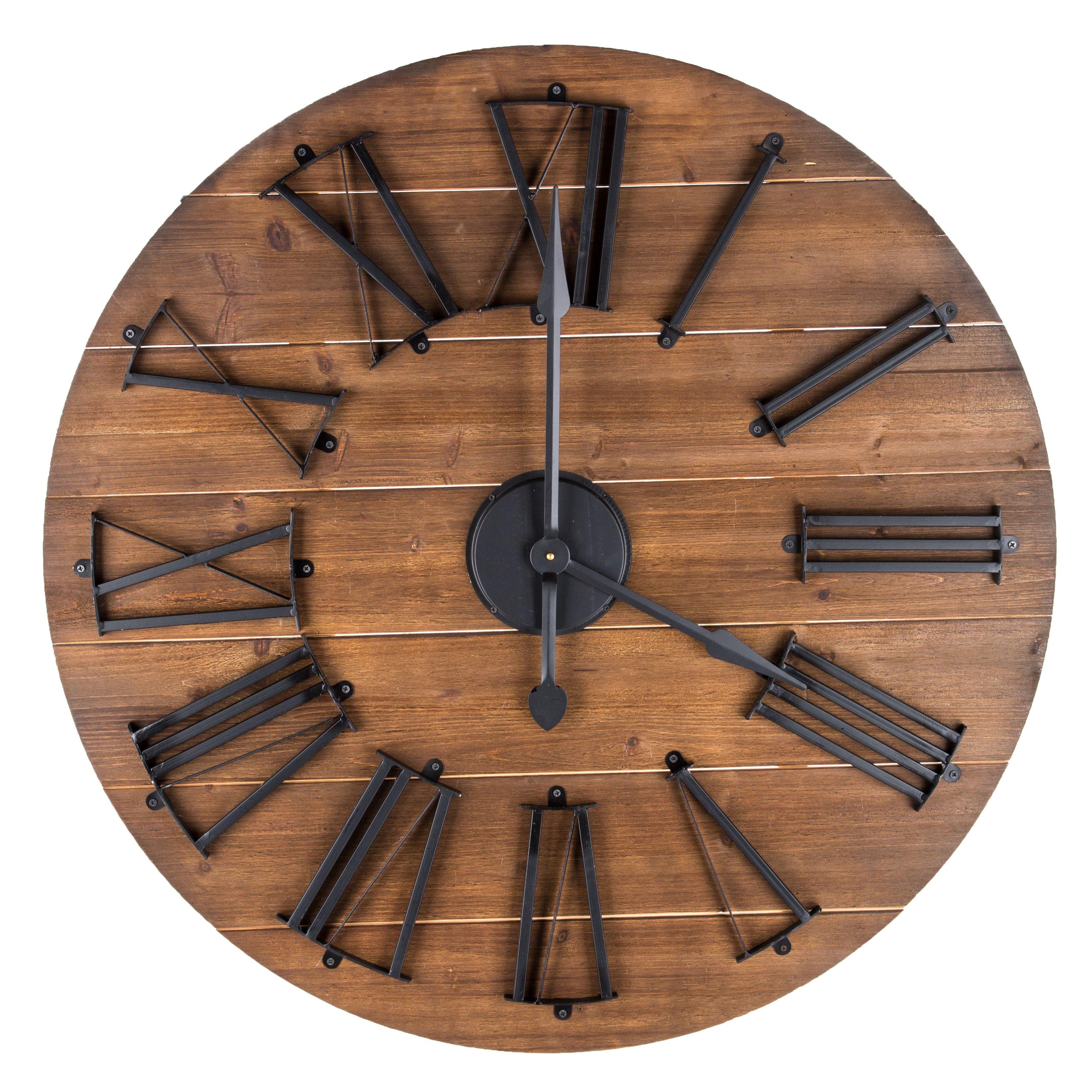 Round Planked Wood Wall Clock | Hobby Lobby | 1281955