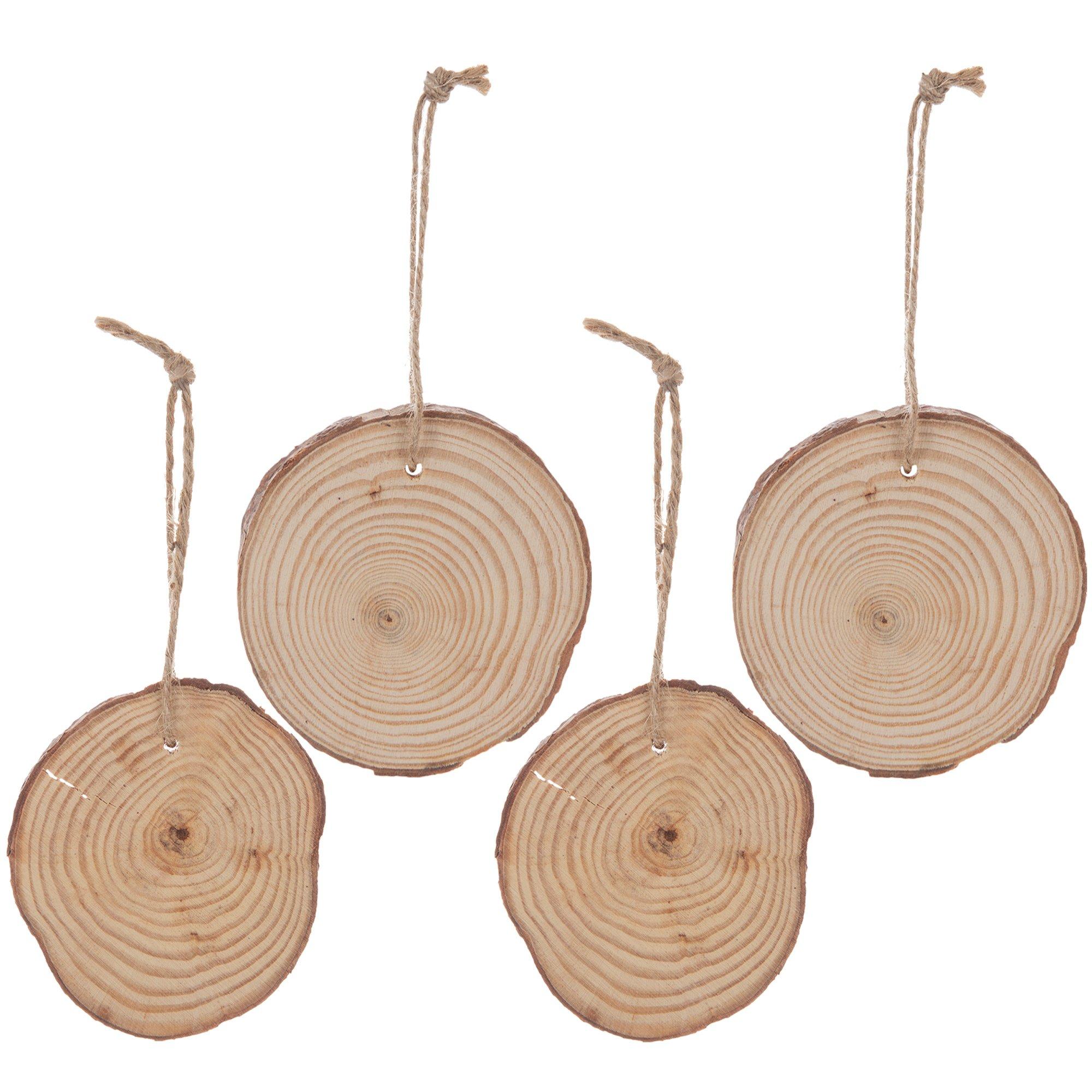 Wood Rounds With Bark & Rope Hangers | Hobby Lobby | 1304336