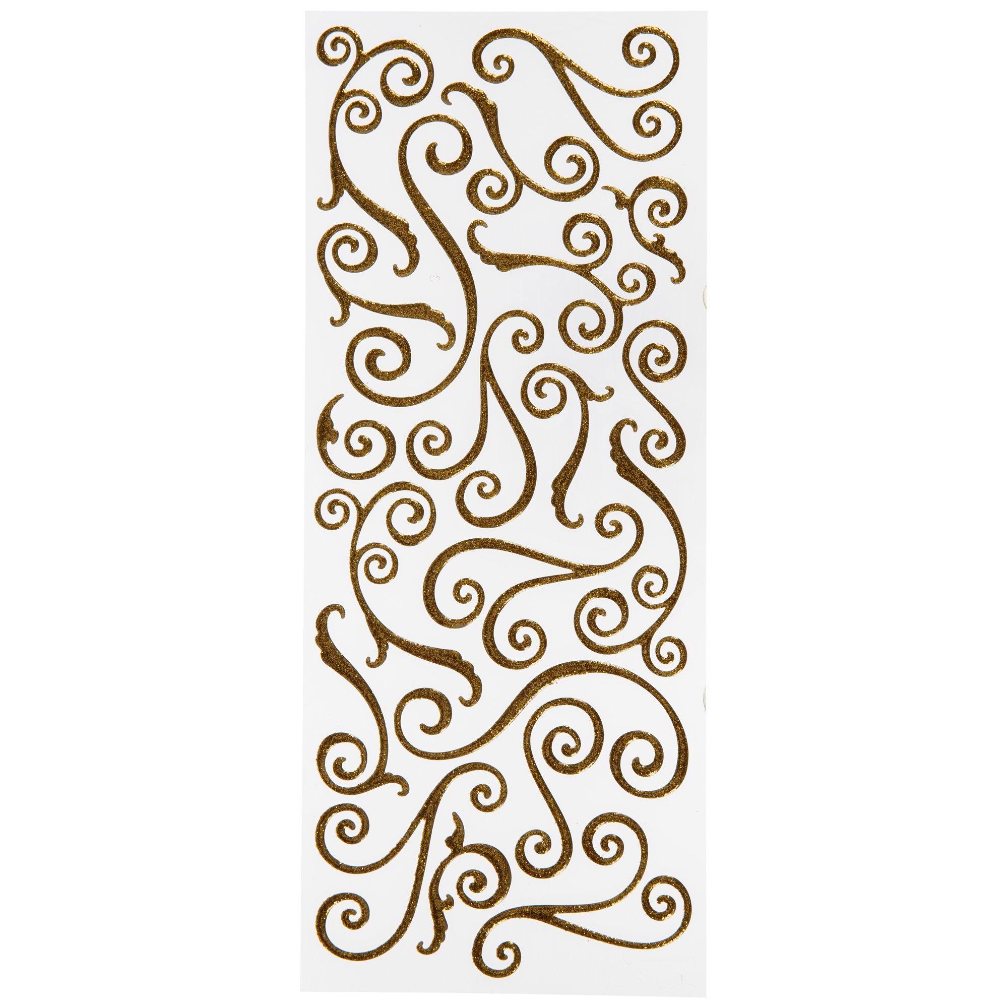 Glitter Flourish Stickers | Hobby Lobby | 1338458