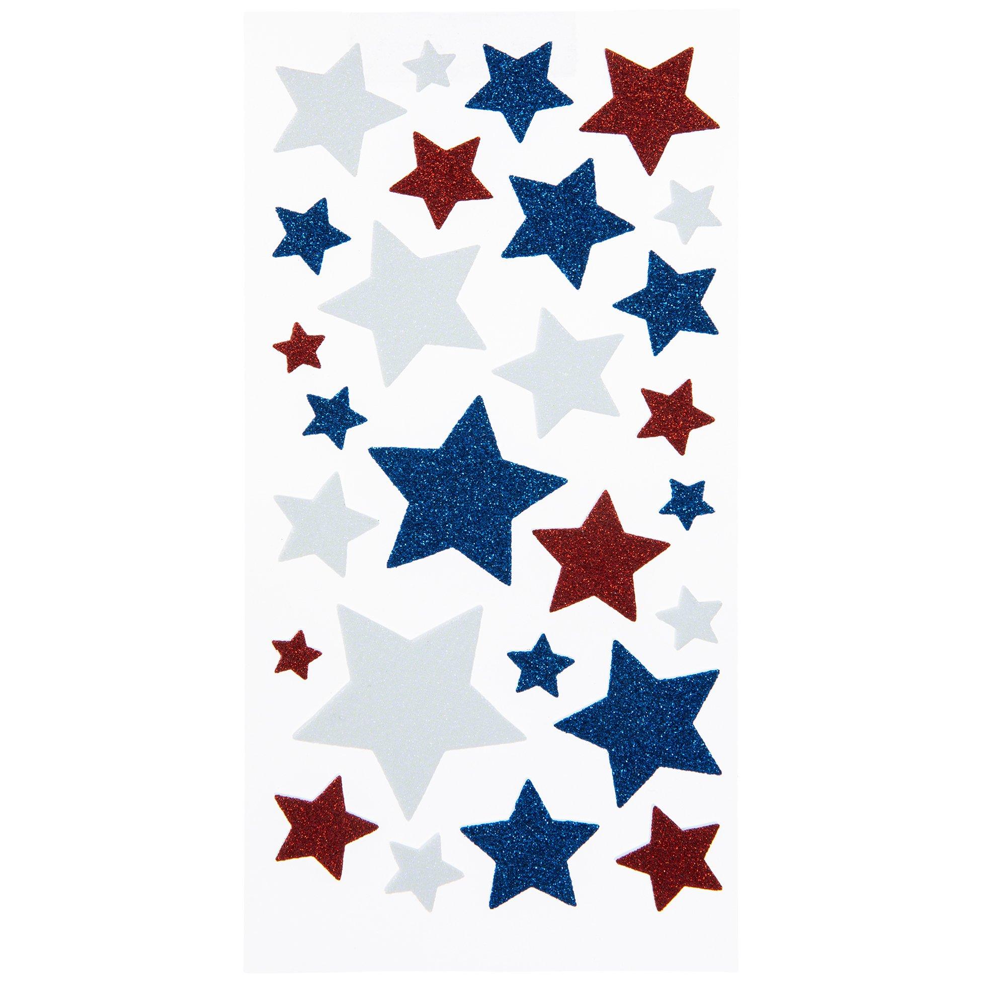 Patriotic Star Glitter Stickers | Hobby Lobby | 1340843