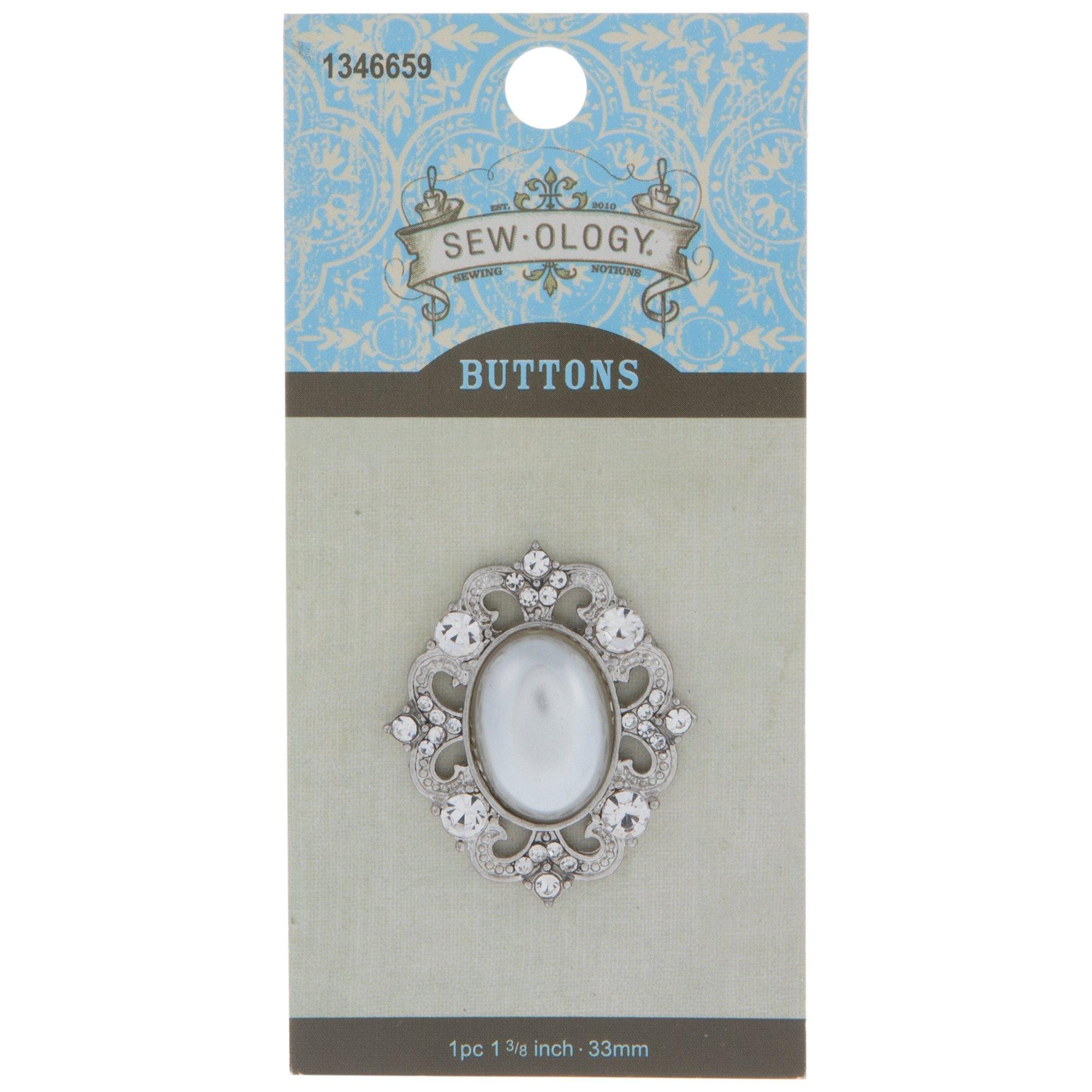 Pearl & Rhinestone Shank Button - 33mm | Hobby Lobby | 1346659