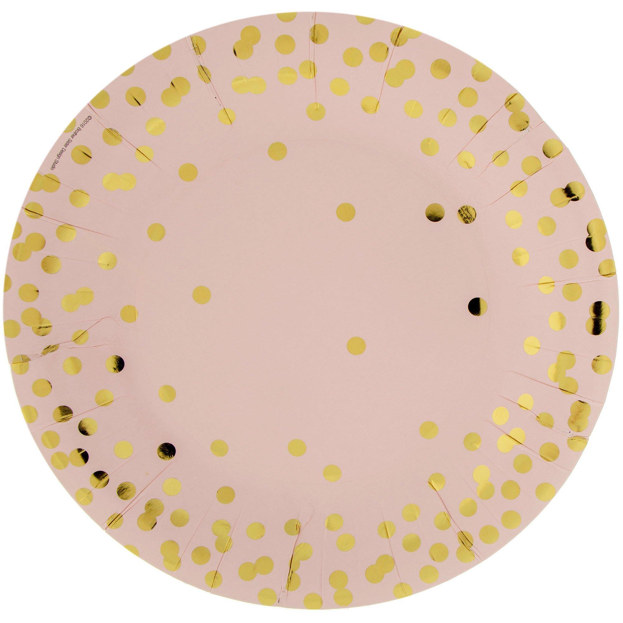 Pink Paper Plates With Gold Foil Dots | Hobby Lobby | 1353259