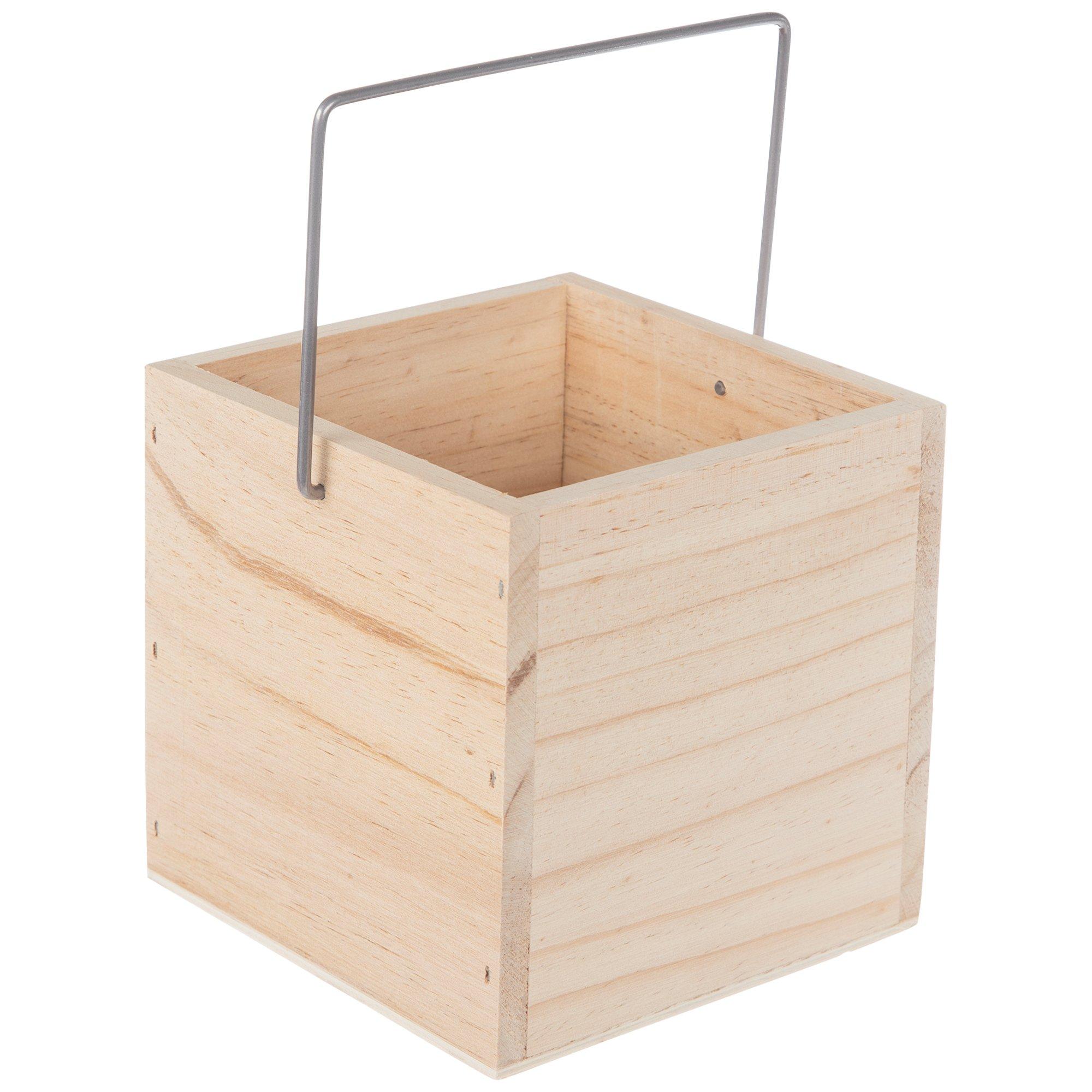 Square Wood Box With Handle | Hobby Lobby | 1403179