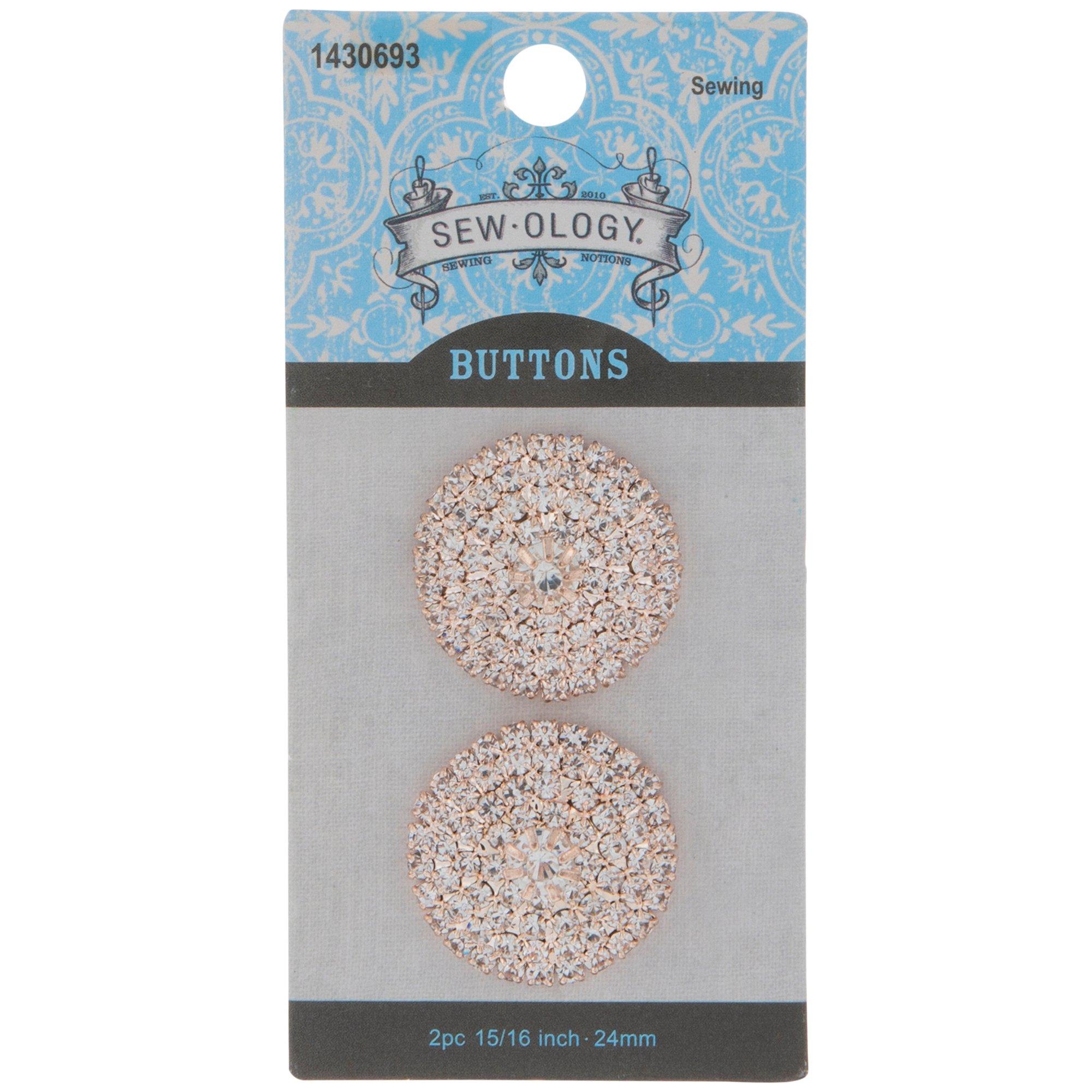 Rose Gold Rhinestone Shank Buttons - 24mm | Hobby Lobby | 1430693