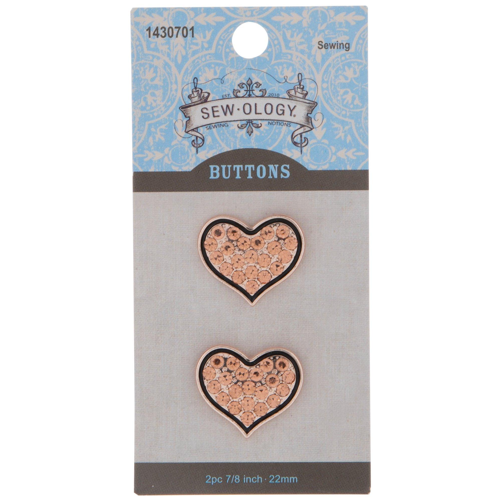 Rose Gold Heart Shank Buttons - 22mm | Hobby Lobby | 1430701