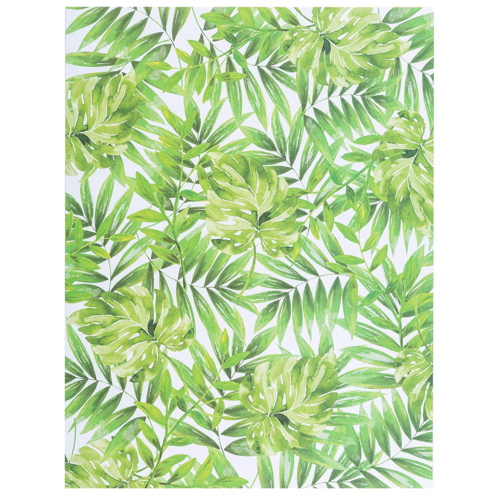 Green Tropical Leaves Scrapbook Paper - 8 1/2" x 11" | Hobby Lobby ...