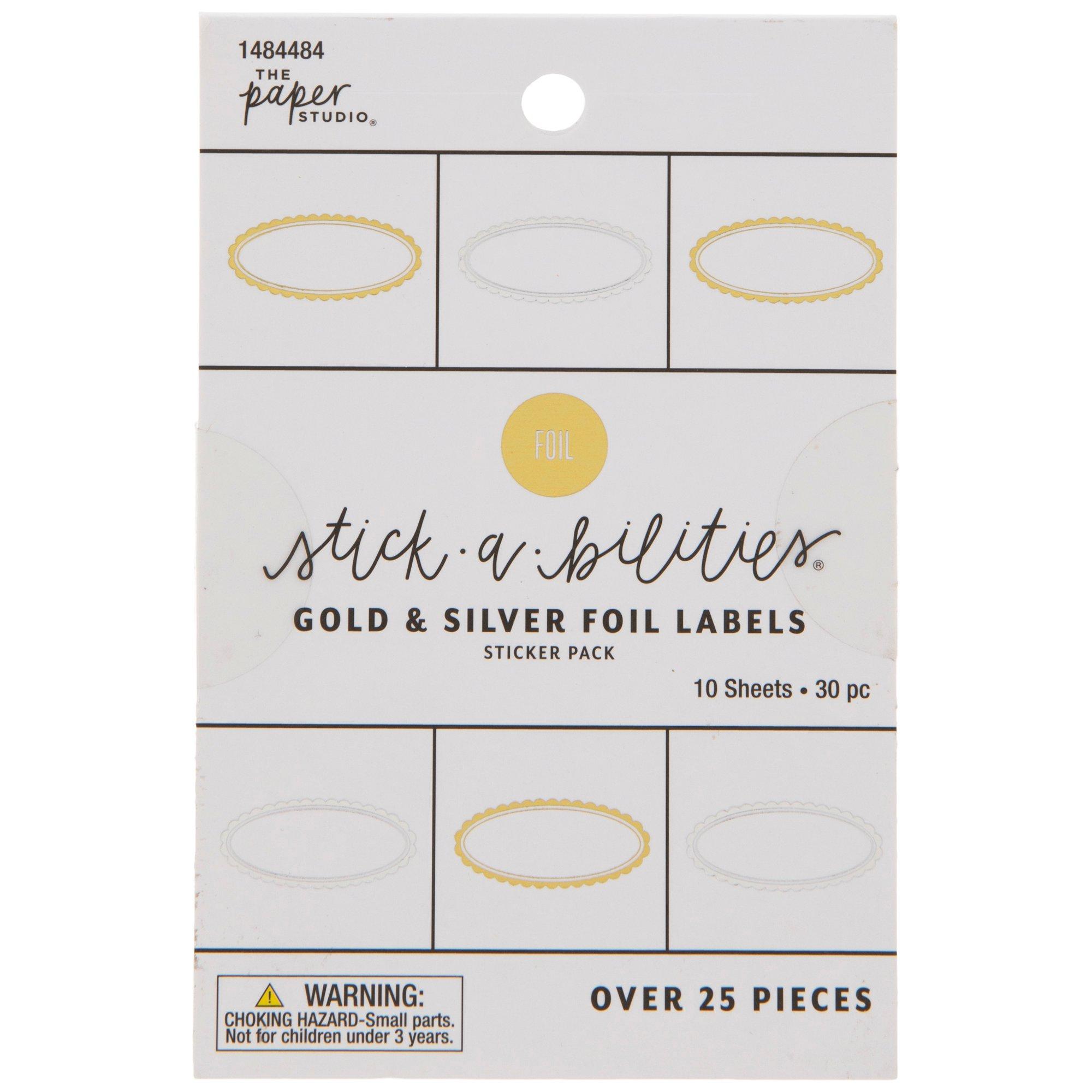 Gold & Silver Label Foil Stickers | Hobby Lobby | 1484484