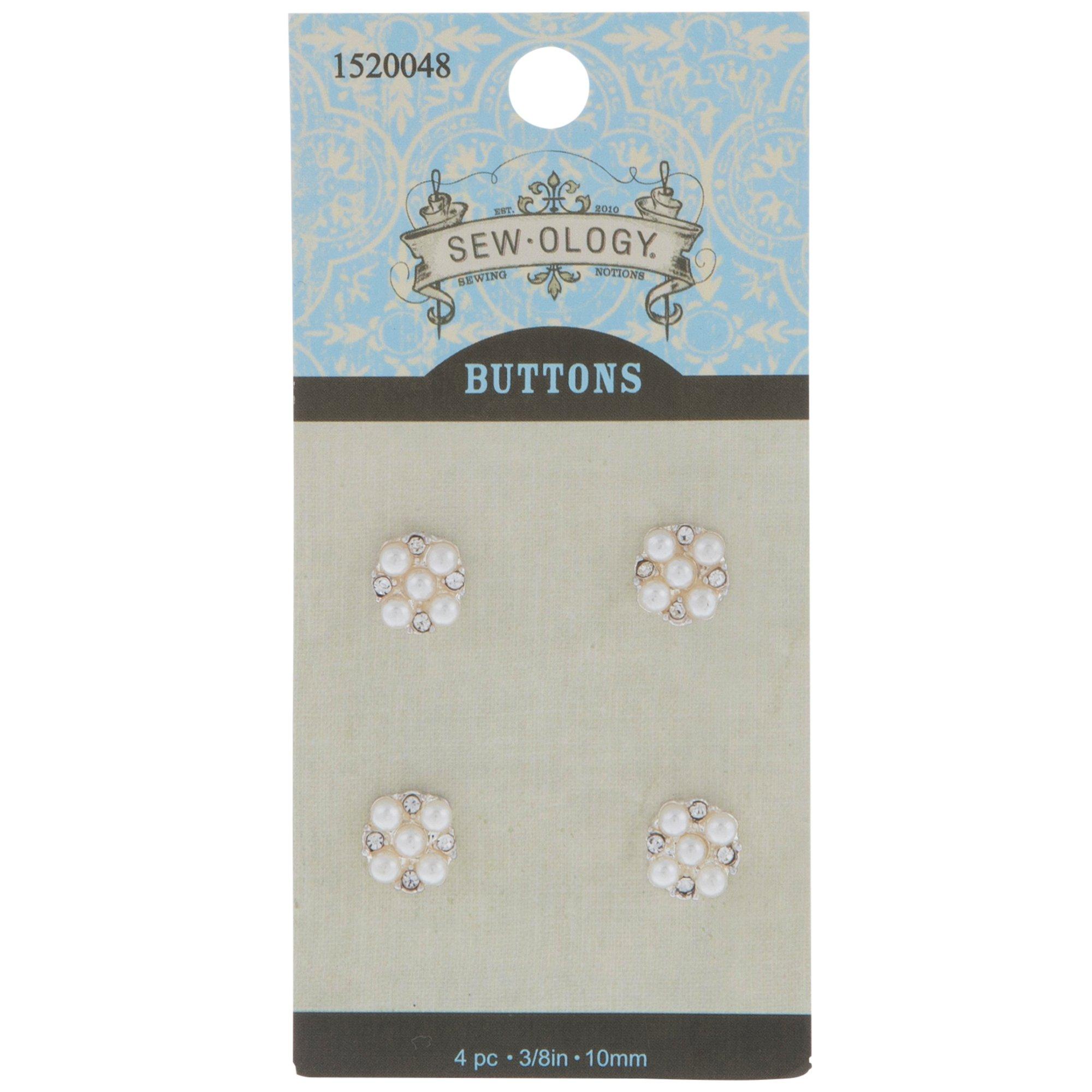 Pearl & Rhinestone Cluster Shank Buttons - 10mm | Hobby Lobby | 1520048