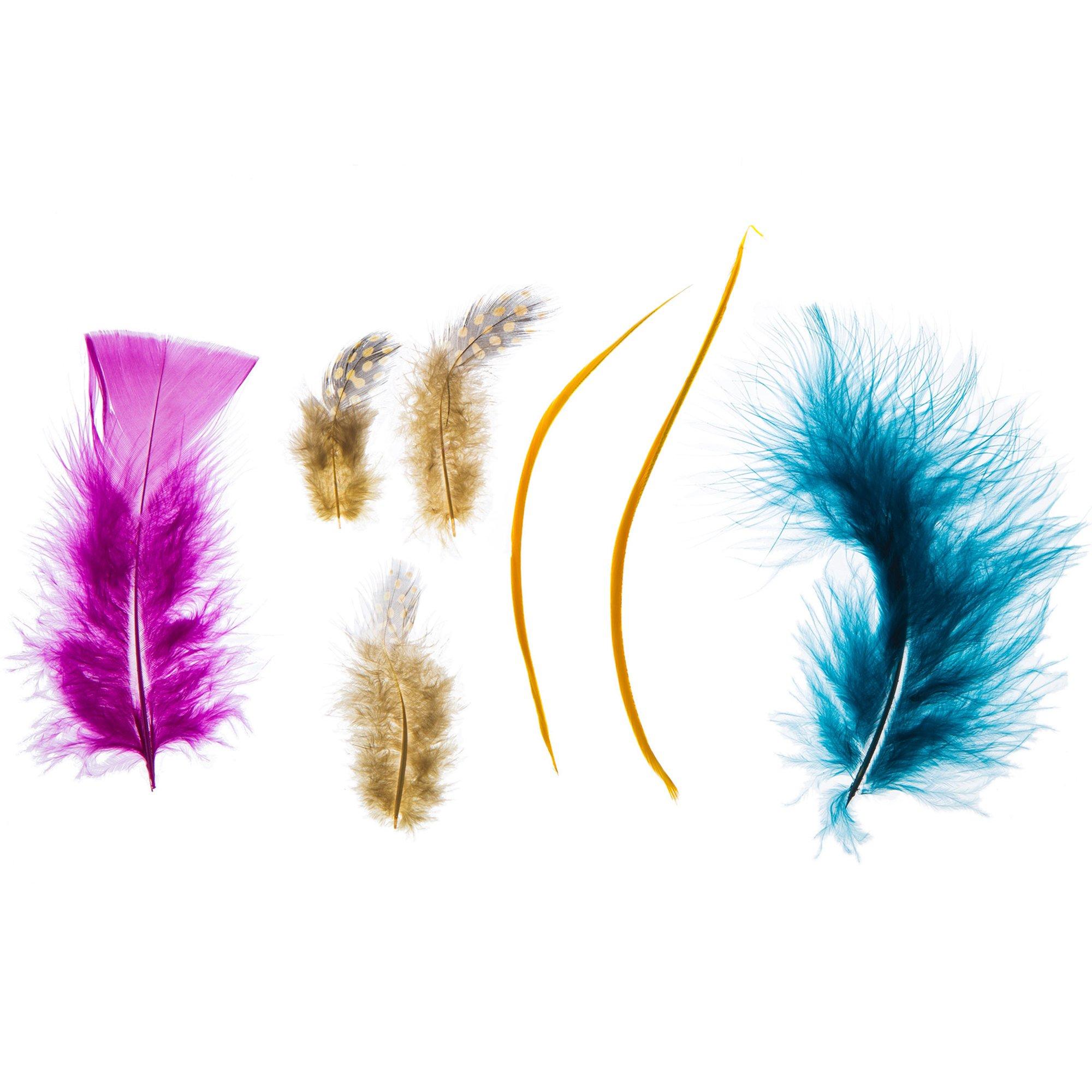 Gold, Turquoise & Purple Mixed Feathers | Hobby Lobby | 1536960
