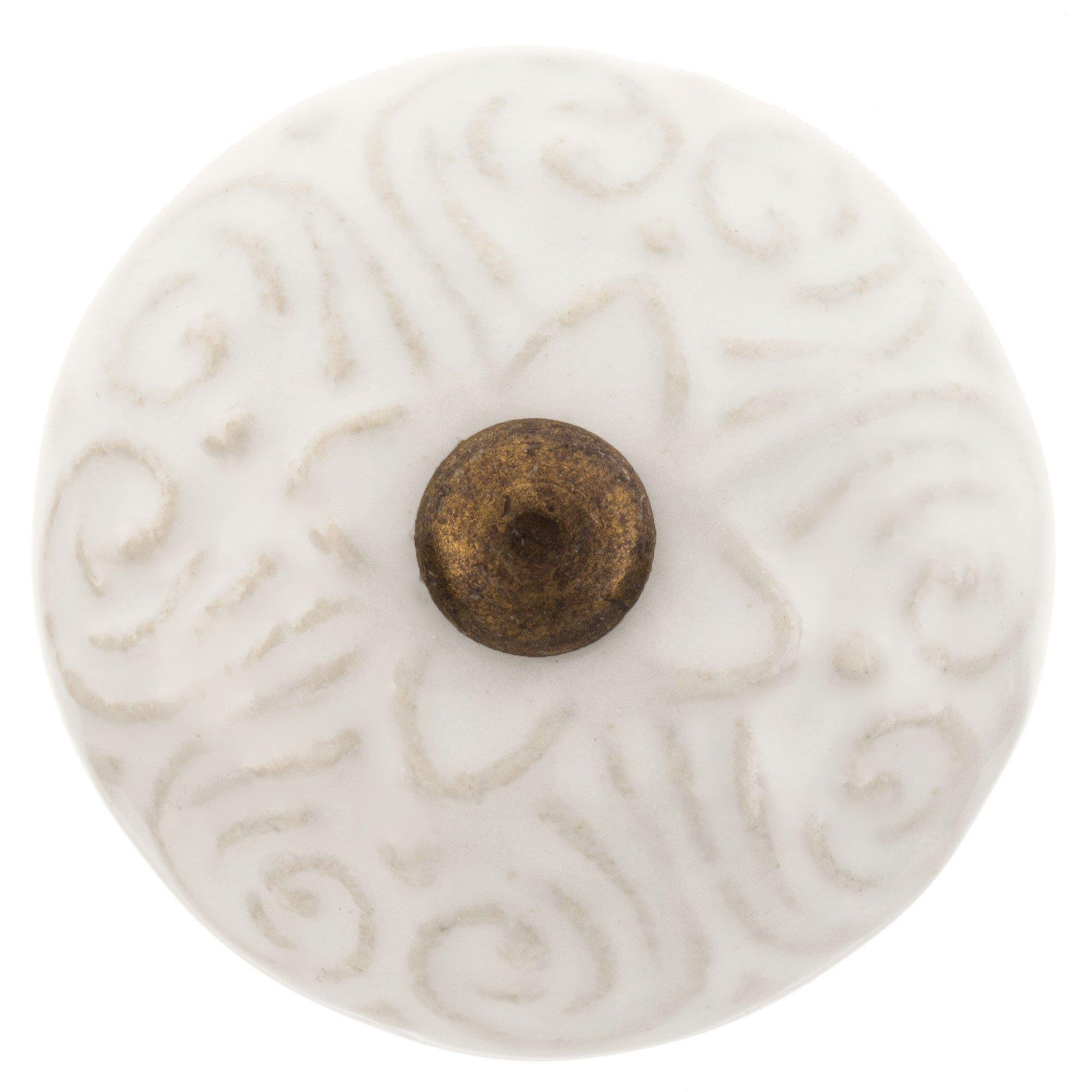 White Scroll Embossed Knob | Hobby Lobby | 1543867