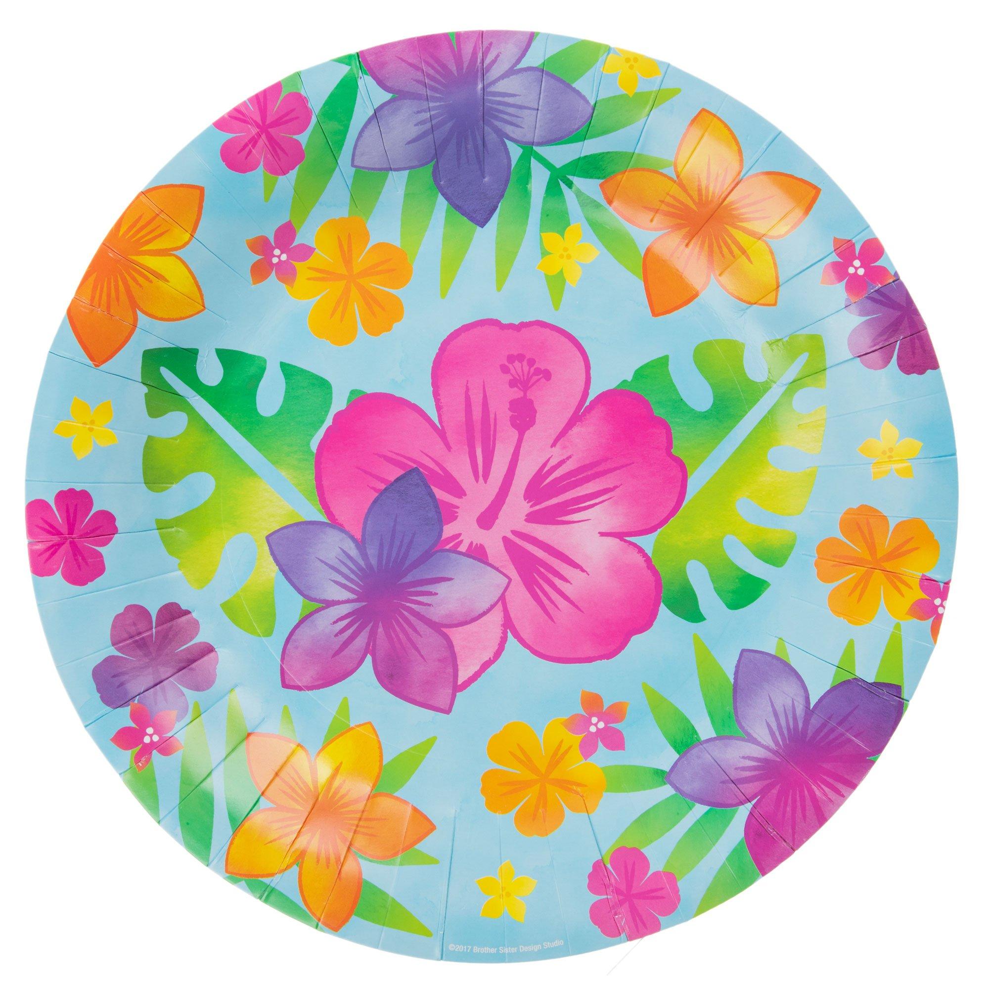 Hibiscus Flower & Palm Leaf Paper Plates | Hobby Lobby | 1580422