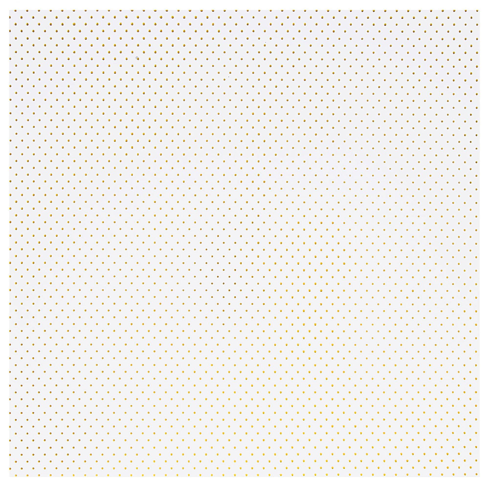 White & Gold Tiny Polka Dot Scrapbook Paper - 12" x 12" | Hobby Lobby ...