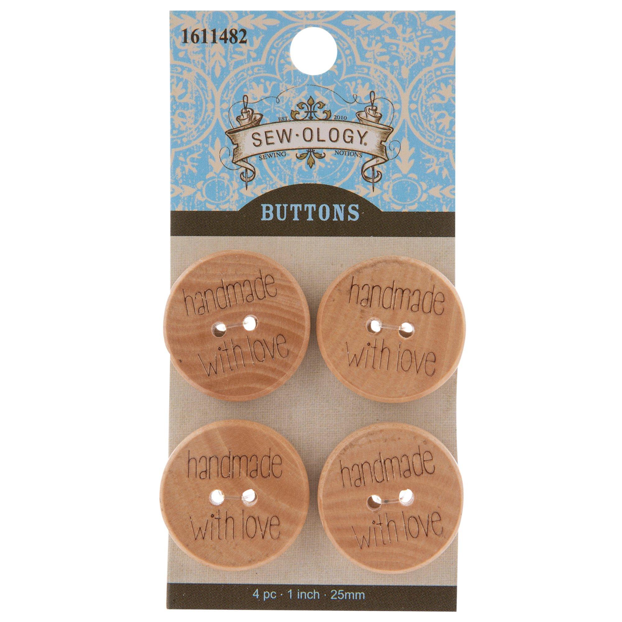 Handmade With Love Wood Buttons - 25mm | Hobby Lobby | 1611482