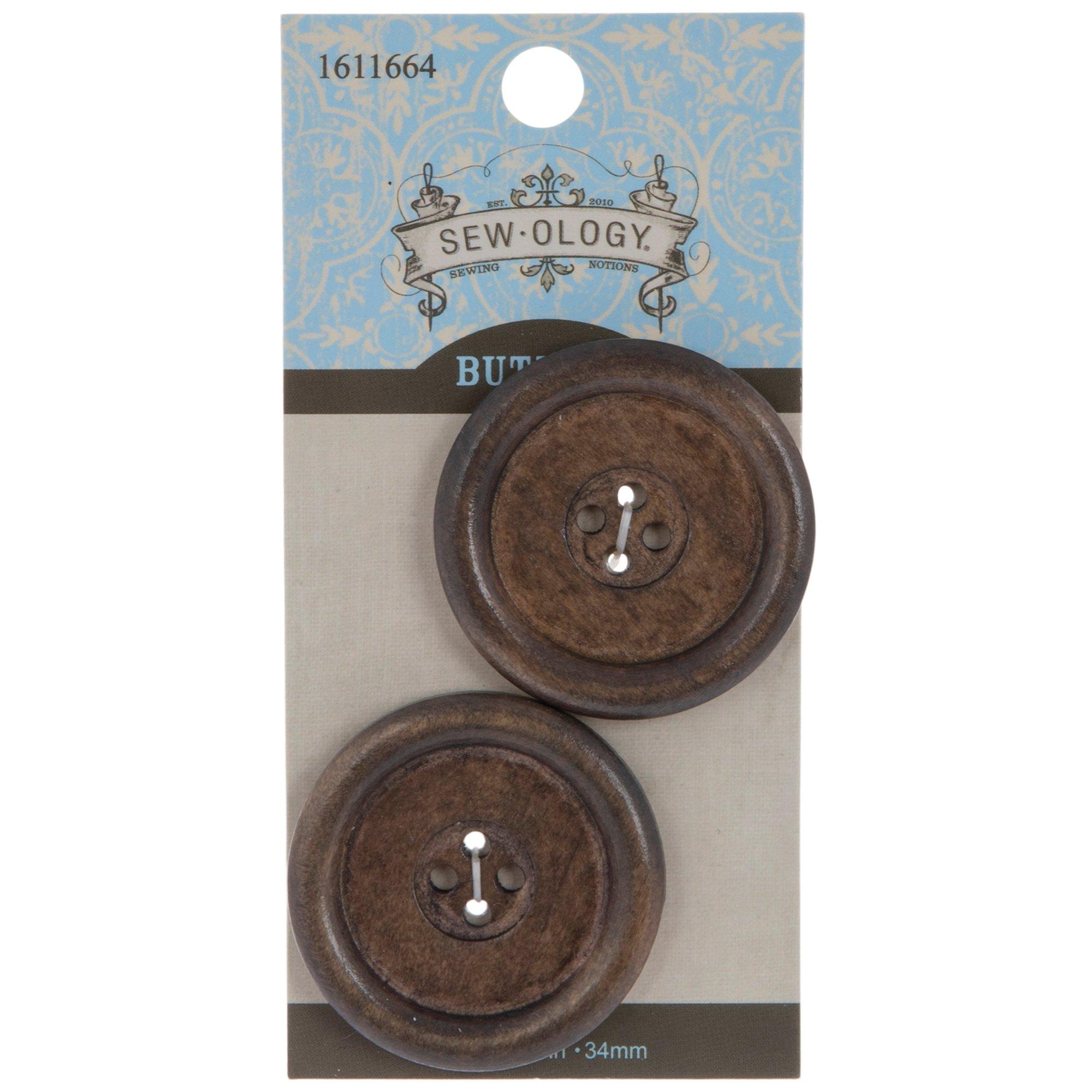 Brown Wood Buttons - 34mm | Hobby Lobby | 1611664