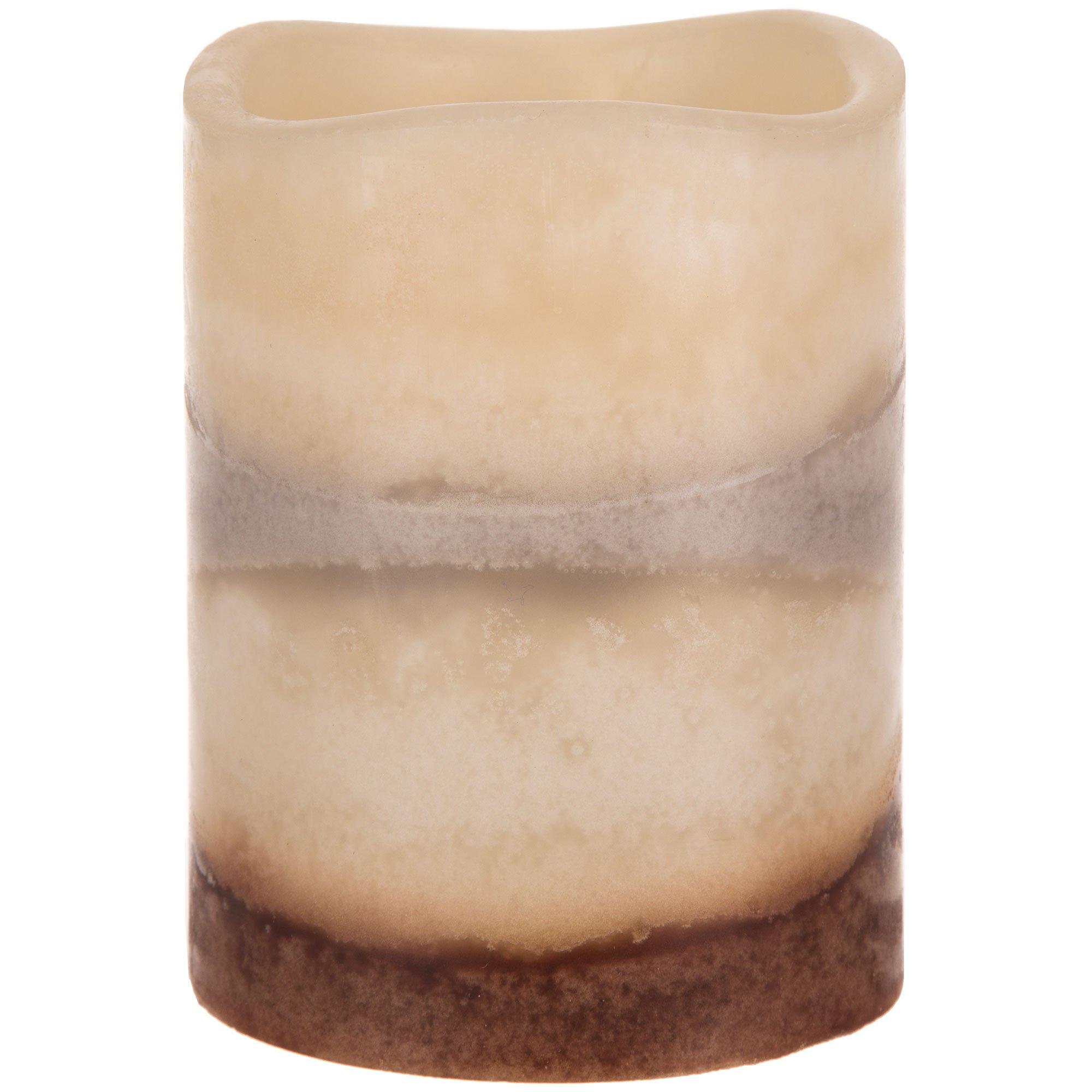 Brown & Ivory Layered LED Pillar Candle | Hobby Lobby | 1663541