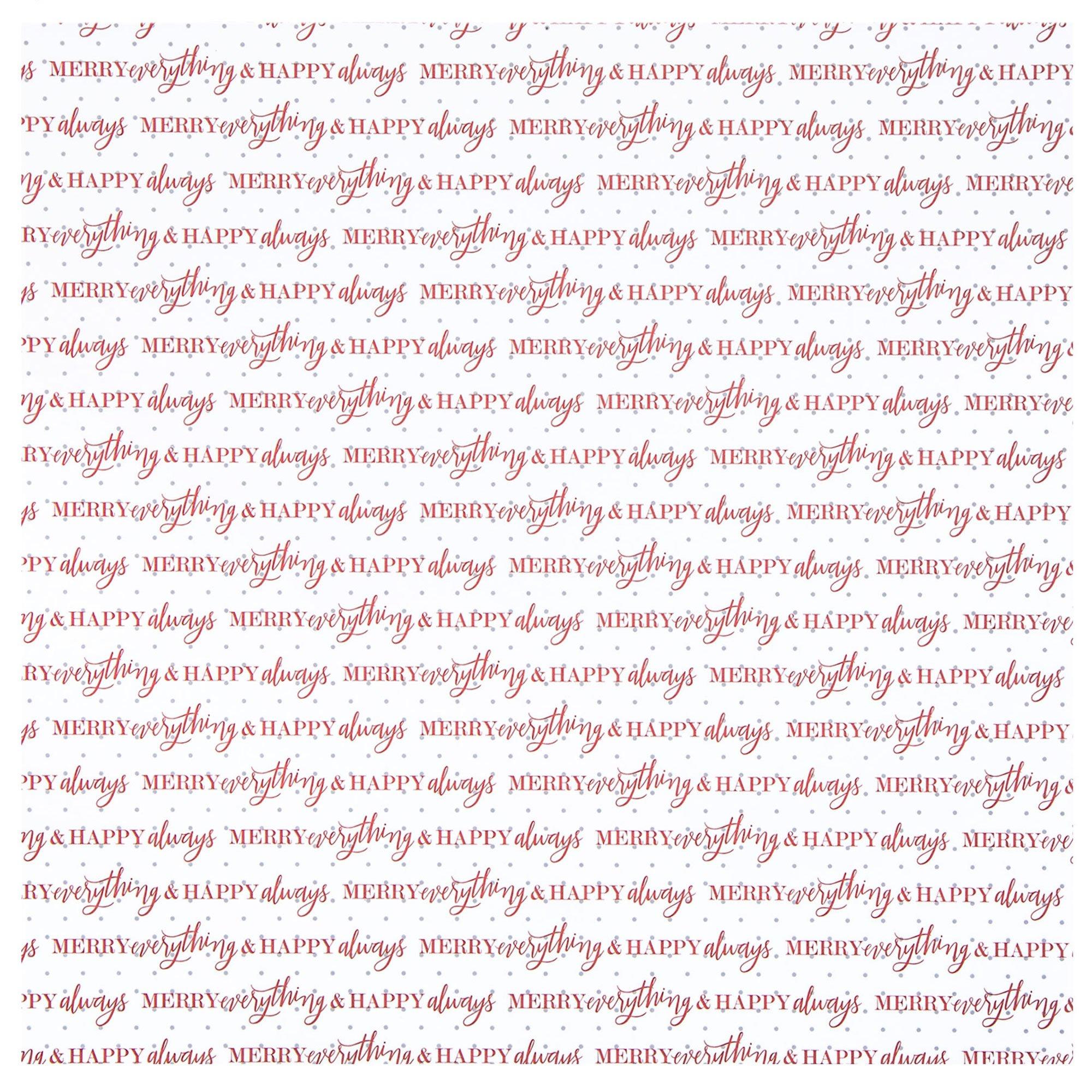 Merry Everything & Happy Always Scrapbook Paper - 12" x 12" | Hobby ...