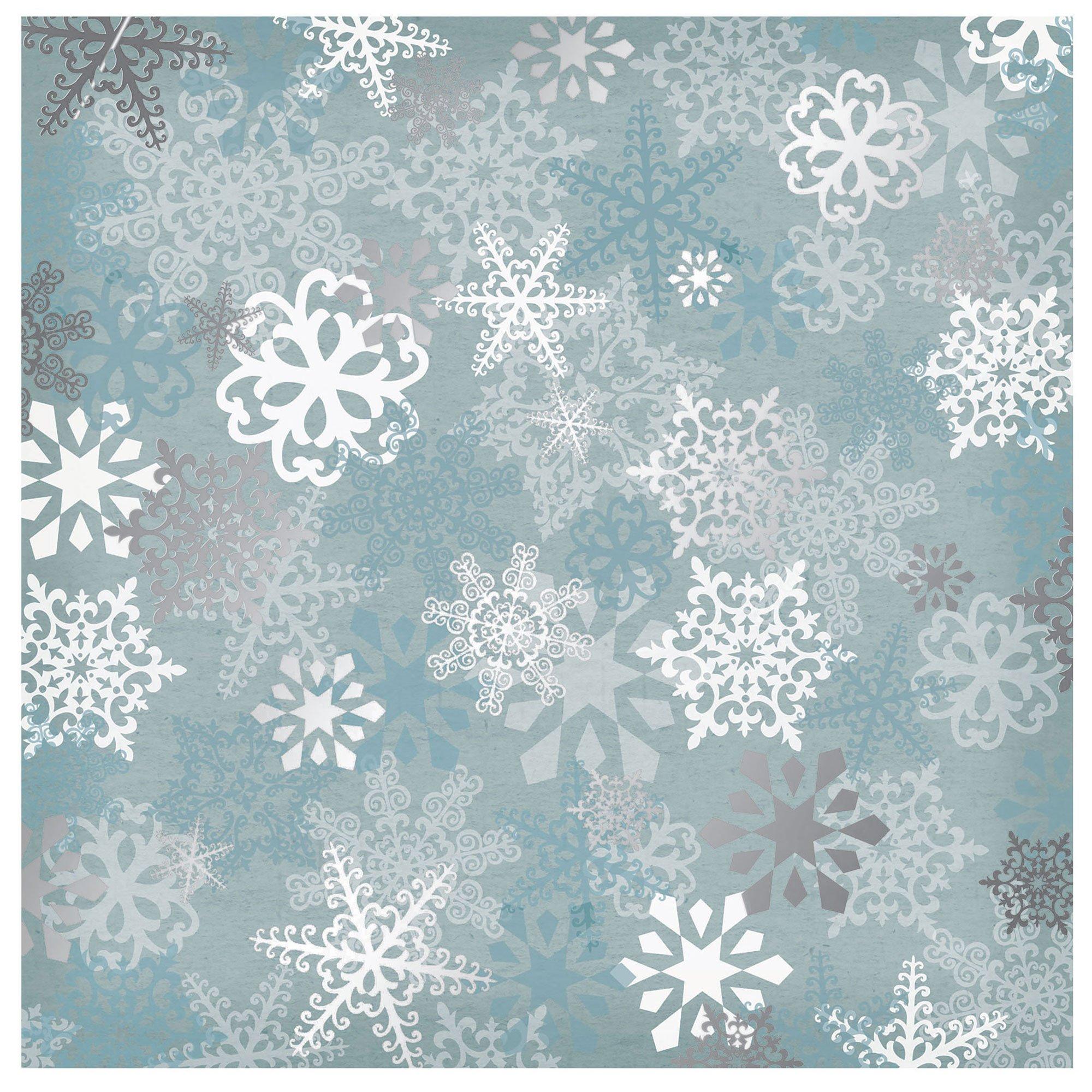Silver Foil Snowflake Scrapbook Paper - 12" x 12" | Hobby Lobby | 170696
