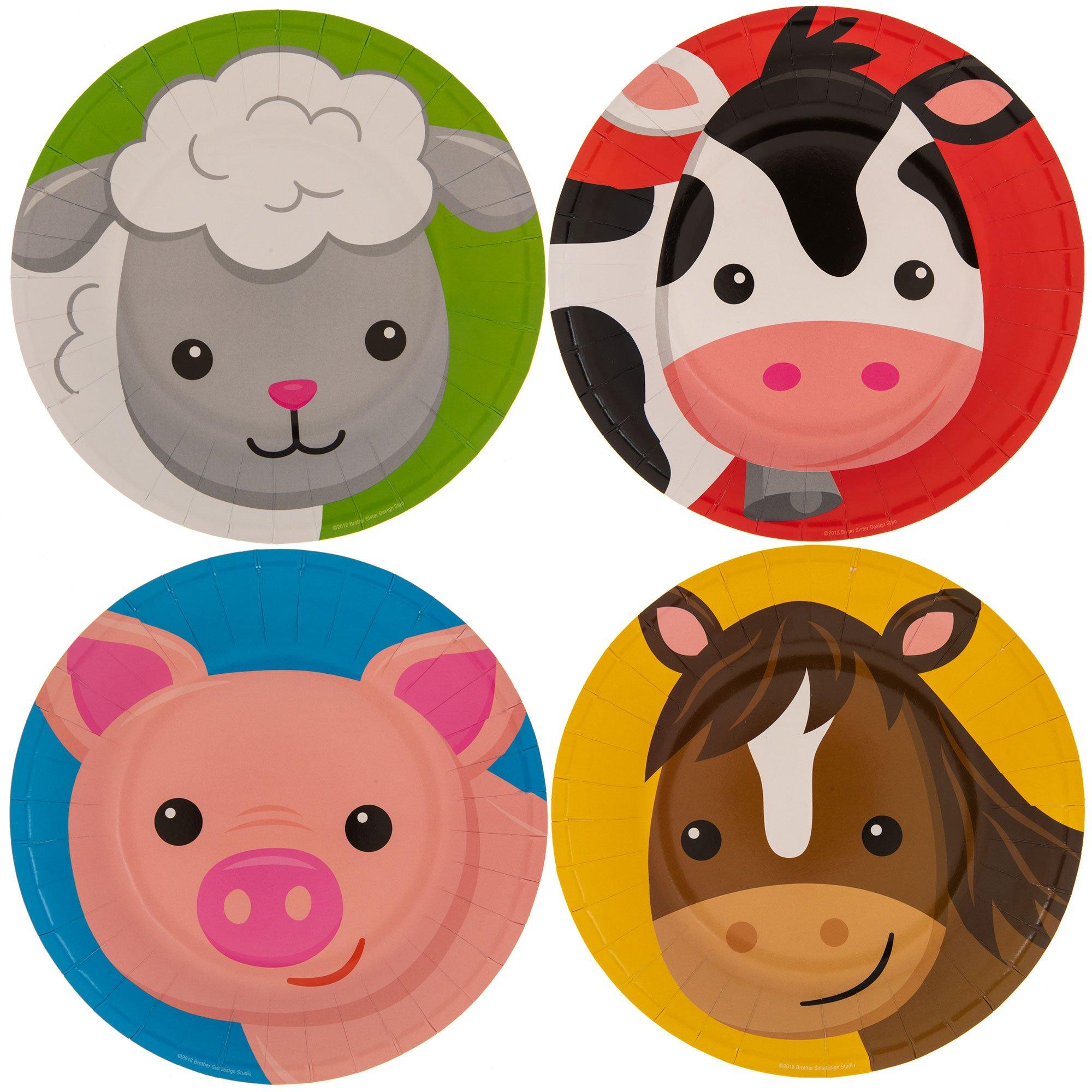 Barnyard Birthday Animal Face Paper Plates - Small | Hobby Lobby | 1740737