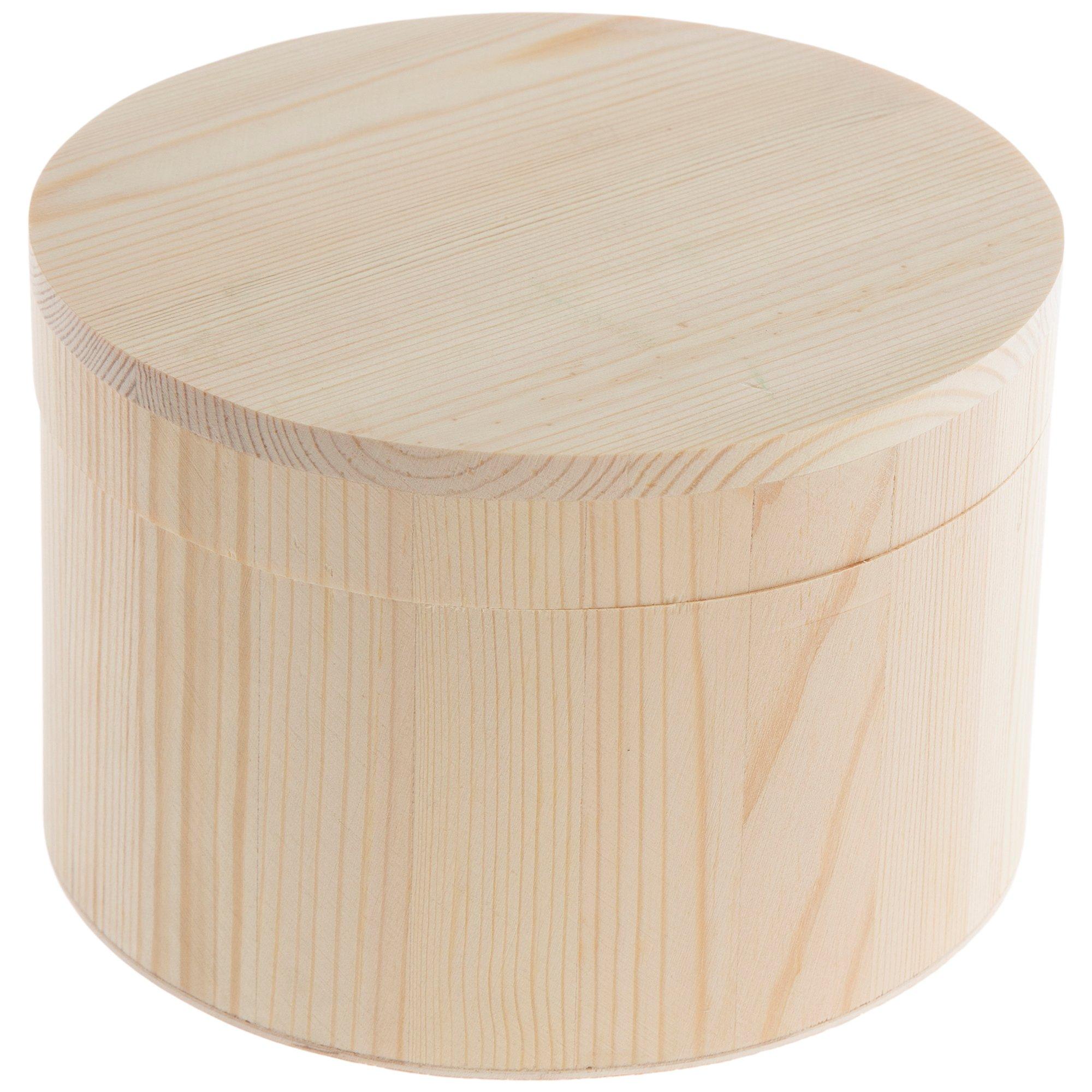 Wood Round Box With Hinged Lid | Hobby Lobby | 1754340