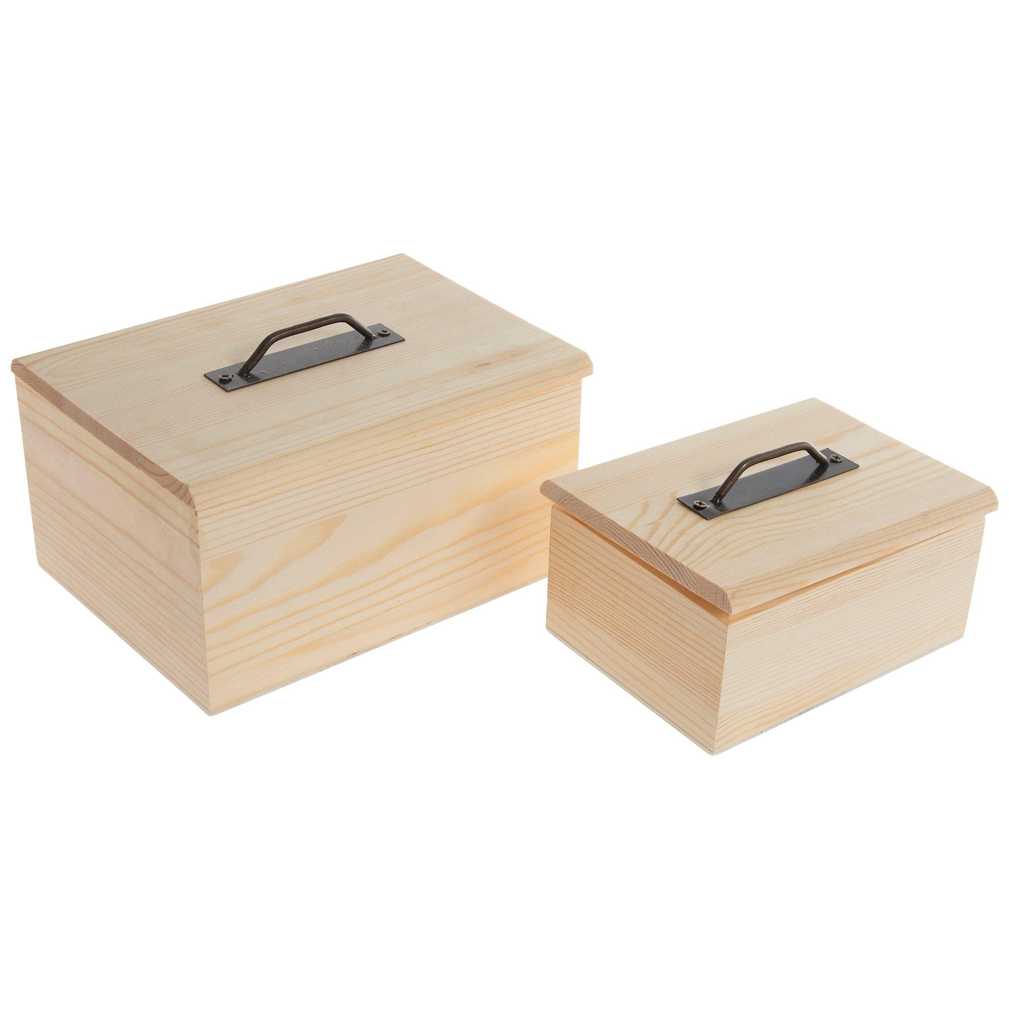 Wood Box With Metal Handle Set | Hobby Lobby | 1777895