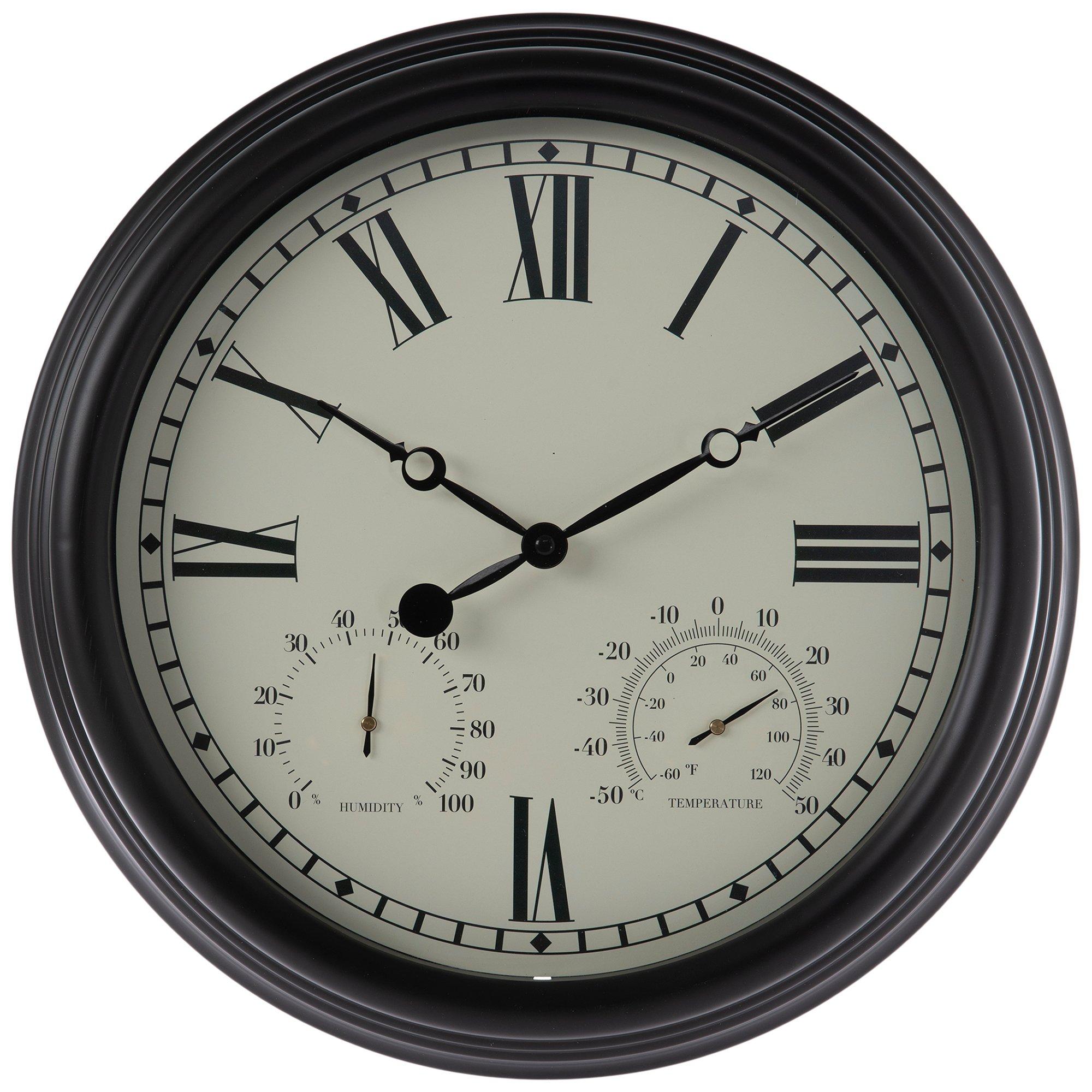 Black & Cream Outdoor Wall Clock | Hobby Lobby | 1805449