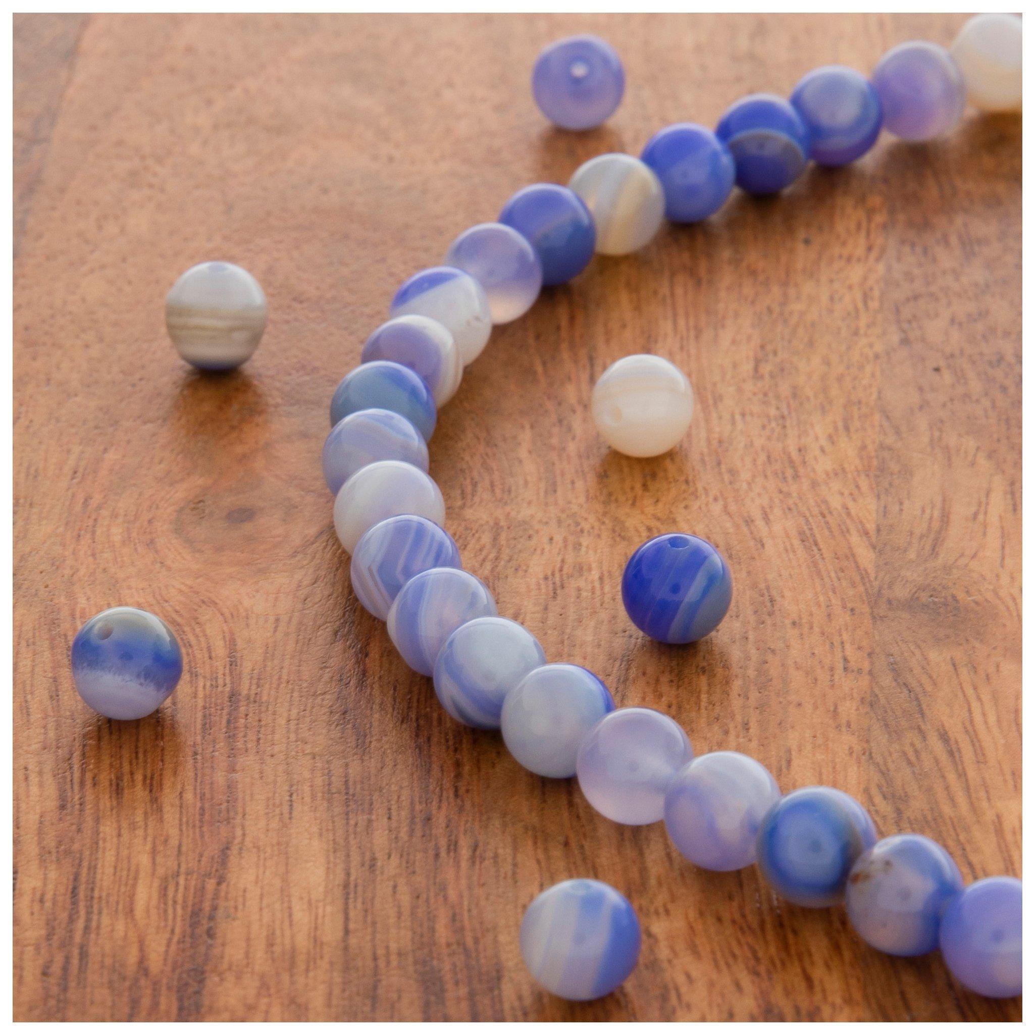 Blue Dyed Agate Round Bead Strand | Hobby Lobby | 1807171