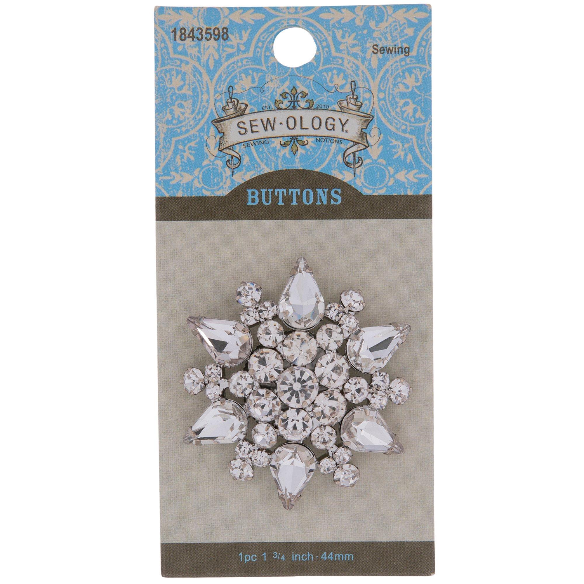 Silver Rhinestone Shank Button - 44mm | Hobby Lobby | 1843598