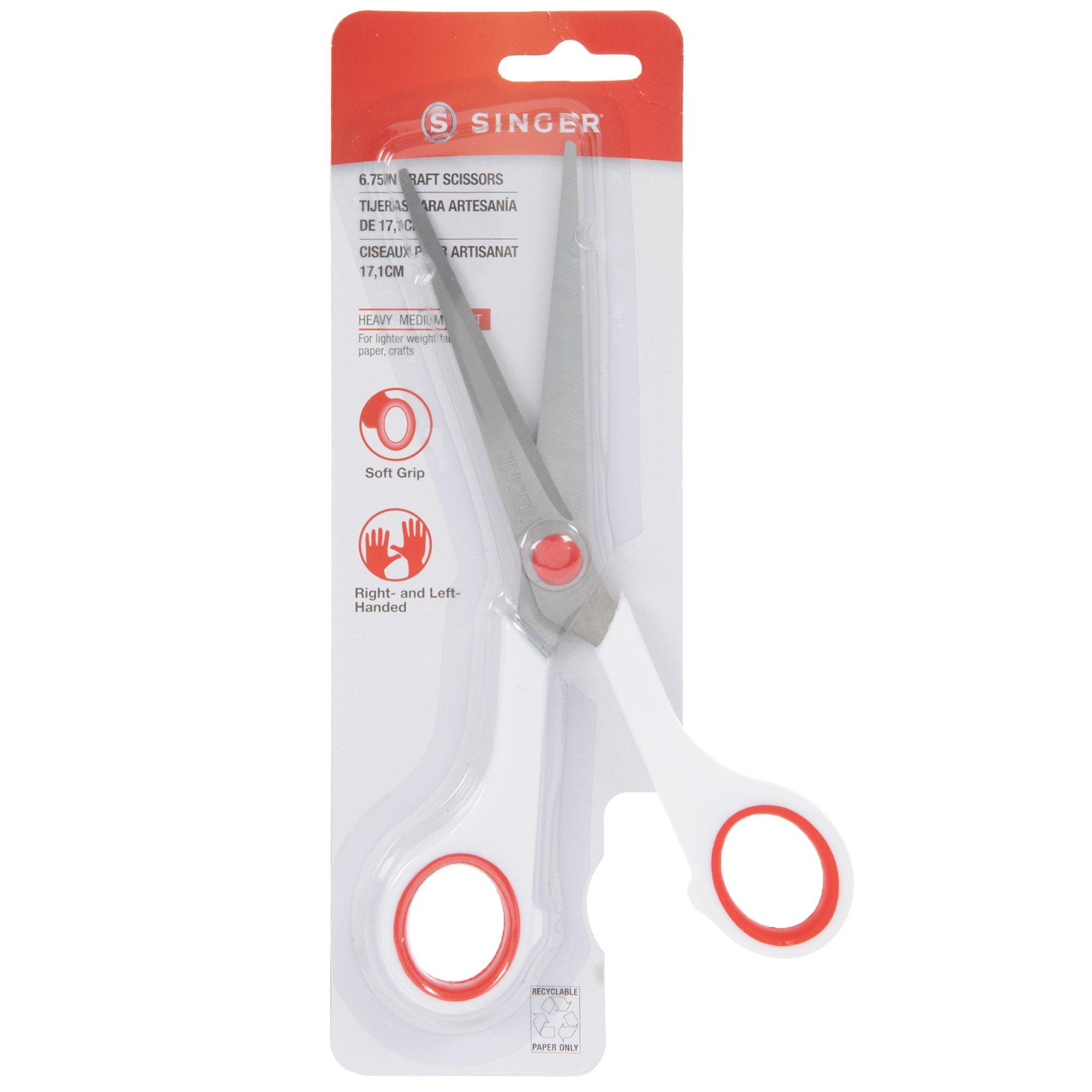 Singer White & Red Craft Scissors - 6.75