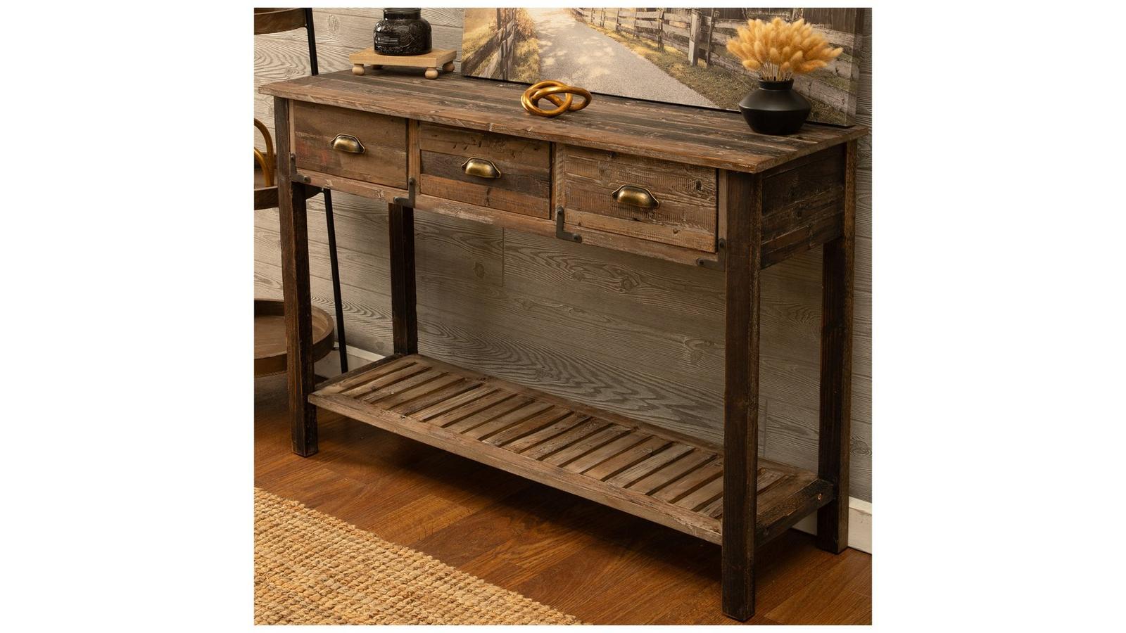 Hobby Lobby Accent Tables Narrow Farmhouse Wood Slat With Storage