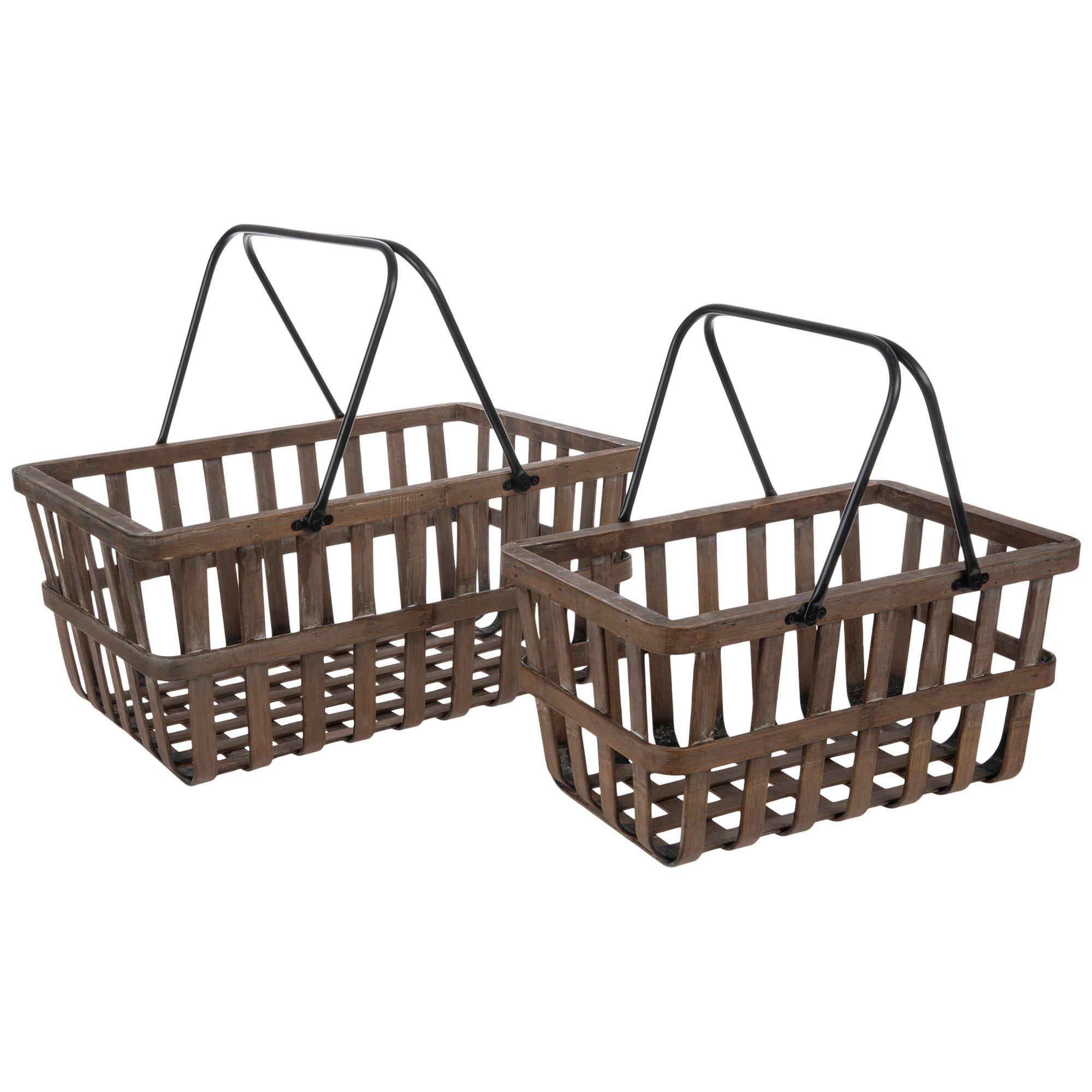 Dark Brown & Black Wood Basket Set | Hobby Lobby | 1909449