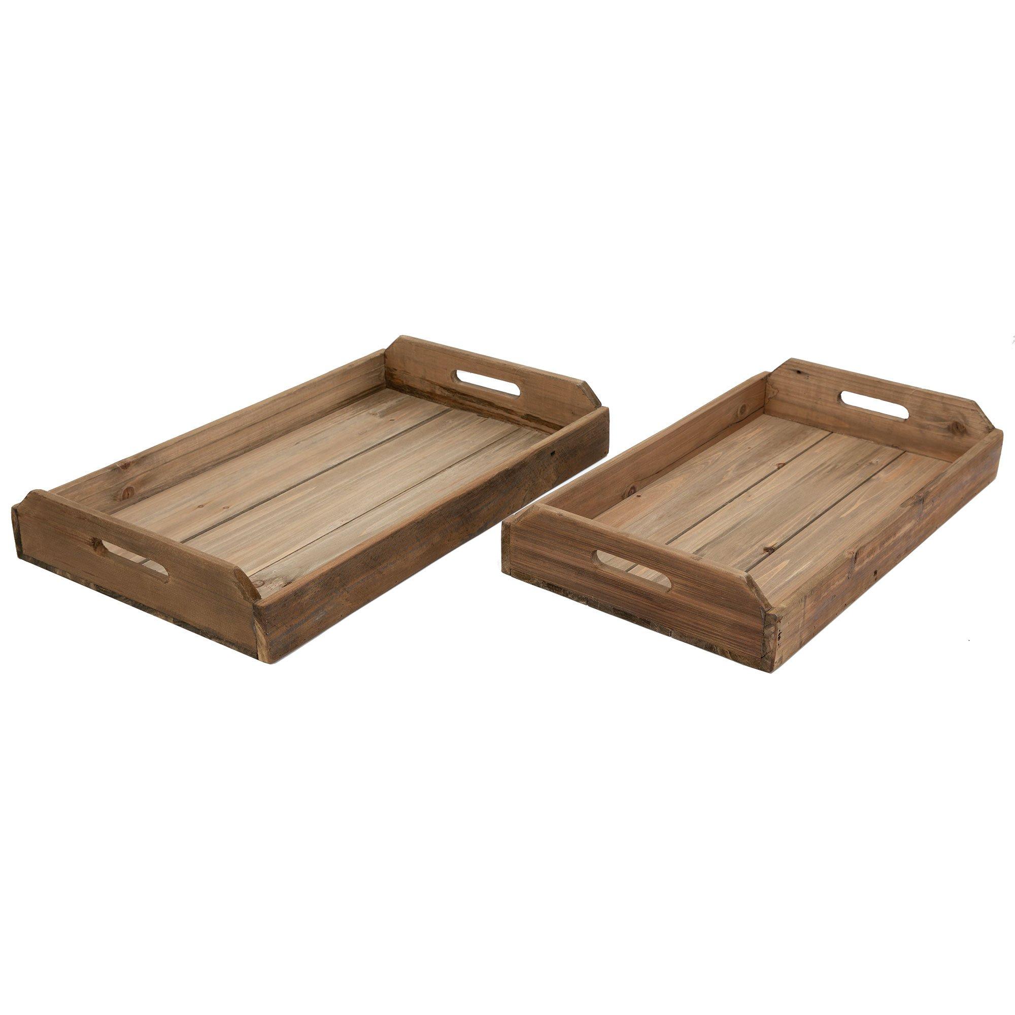 Brown Rectangle Wood Tray Set | Hobby Lobby | 1927920
