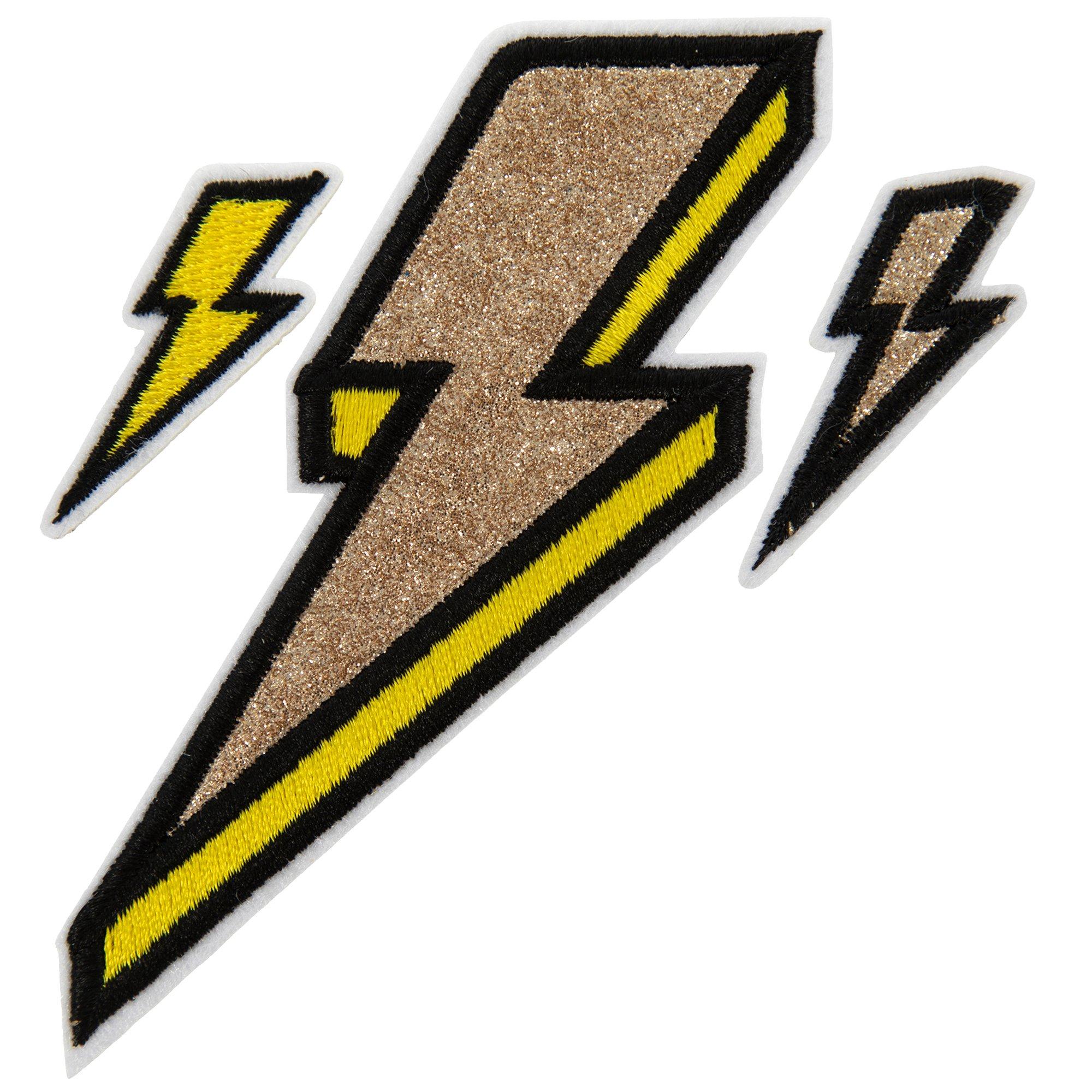 Glitter Lightning Bolt Iron-On Patches | Hobby Lobby | 1932581