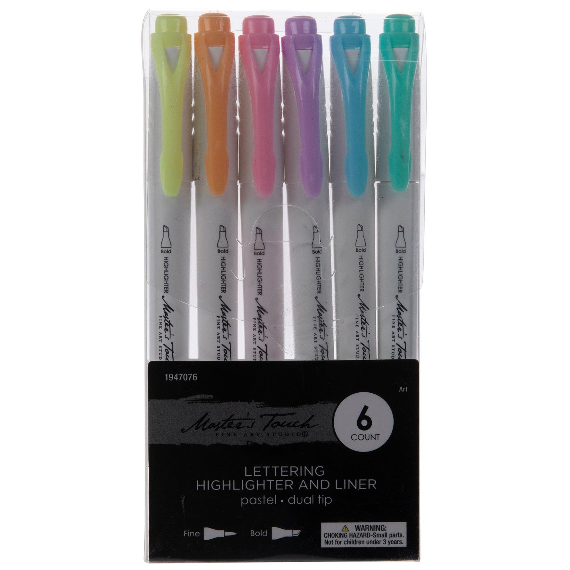 Pastel Master's Touch Lettering Highlighter & Liner Pens - 6 Piece Set ...