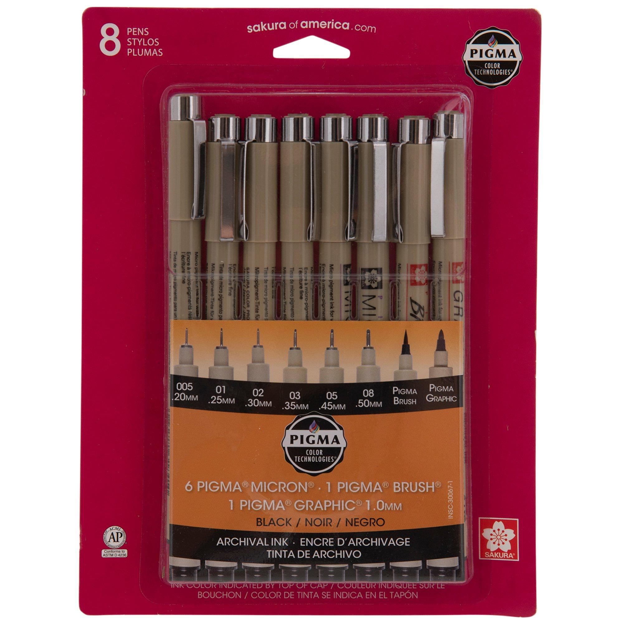 Black Archival Ink Pens - 8 Piece Set | Hobby Lobby | 1962703