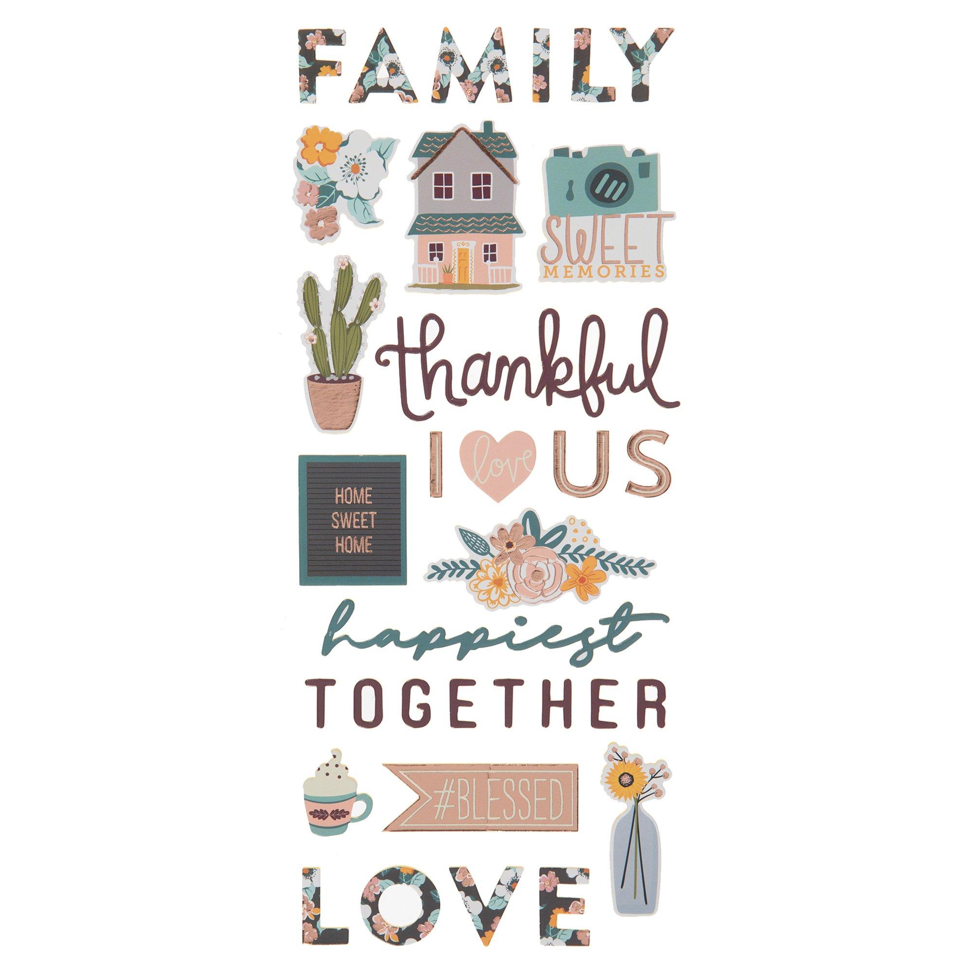 Floral Family Foil Puffy Stickers | Hobby Lobby | 1973940