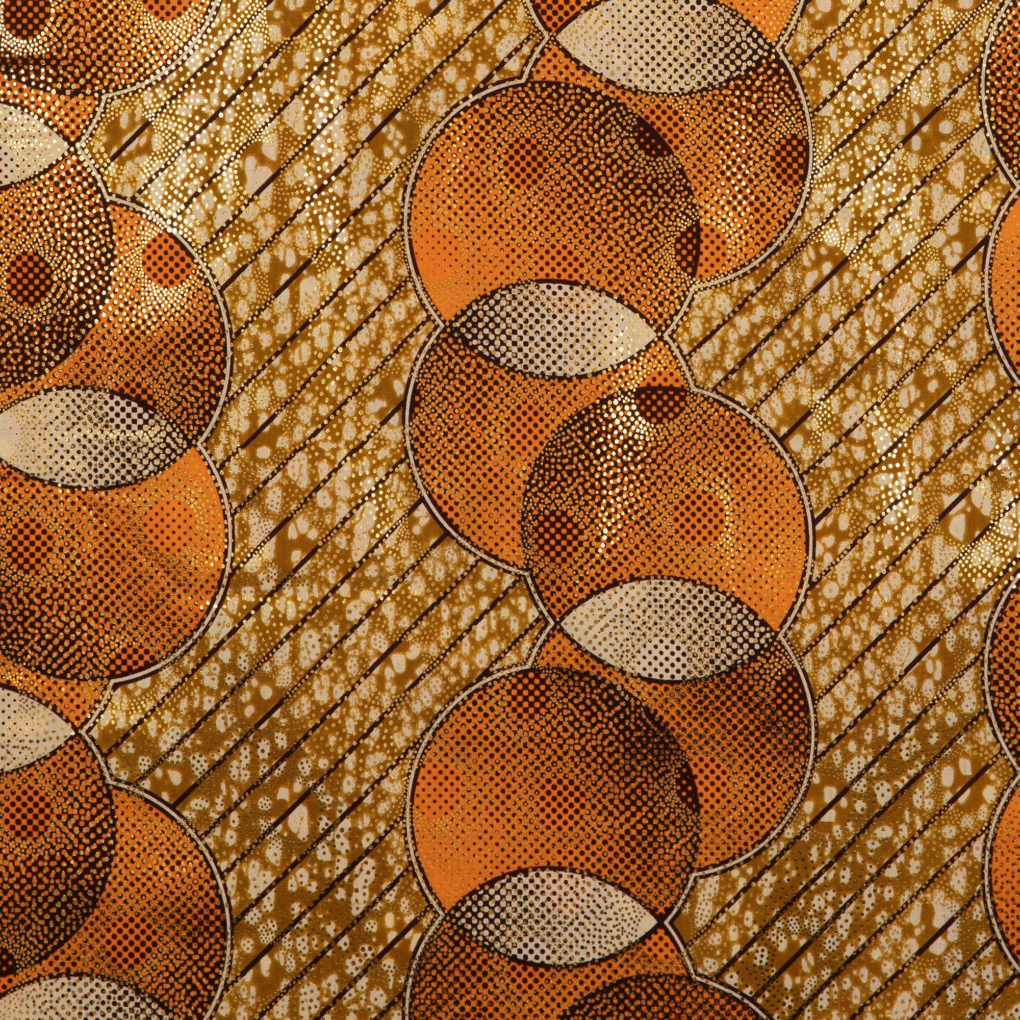 Orange & Gold Metallic Ank Cotton Fabric | Hobby Lobby | 1977552