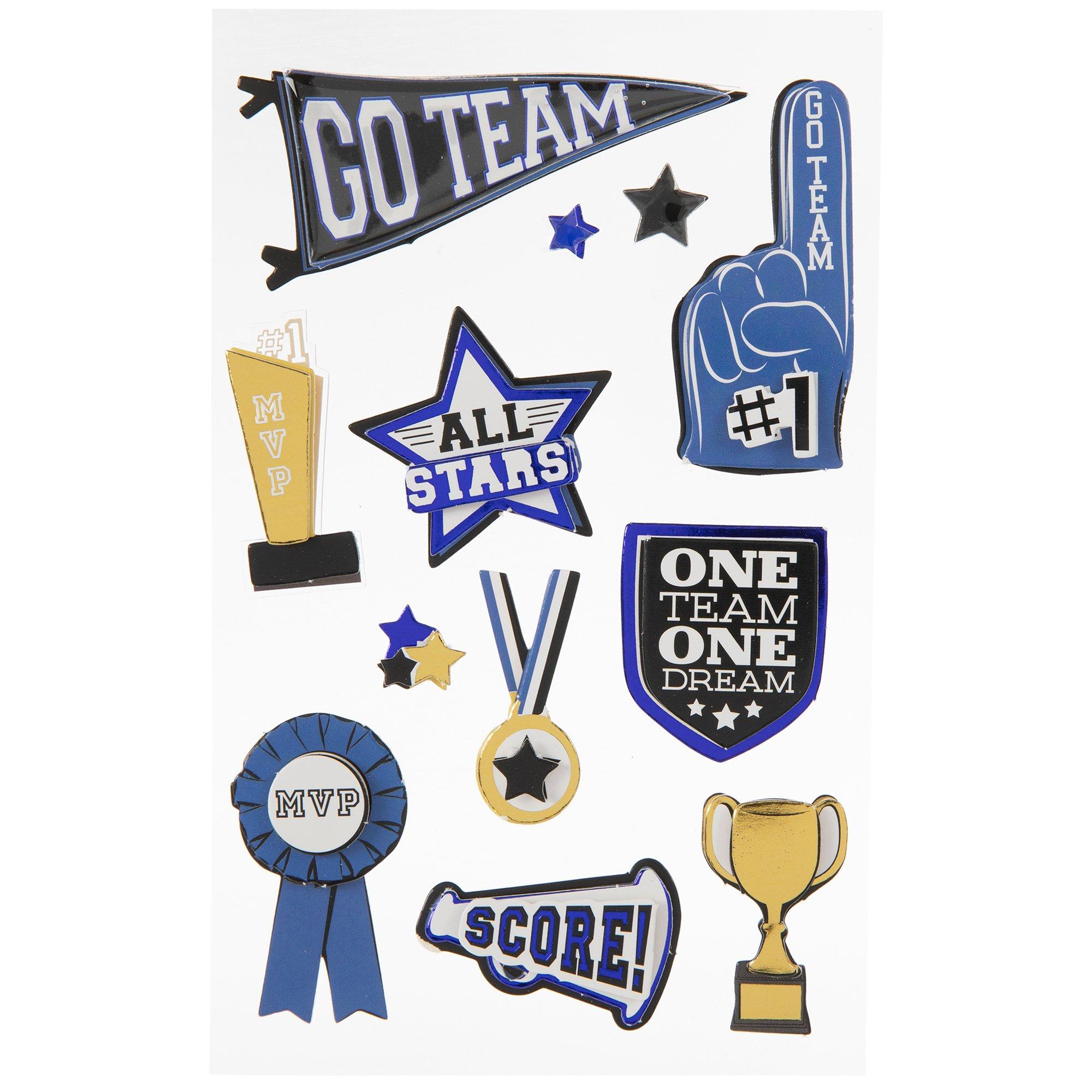 Blue Go Team Sports 3D Stickers | Hobby Lobby | 1993955