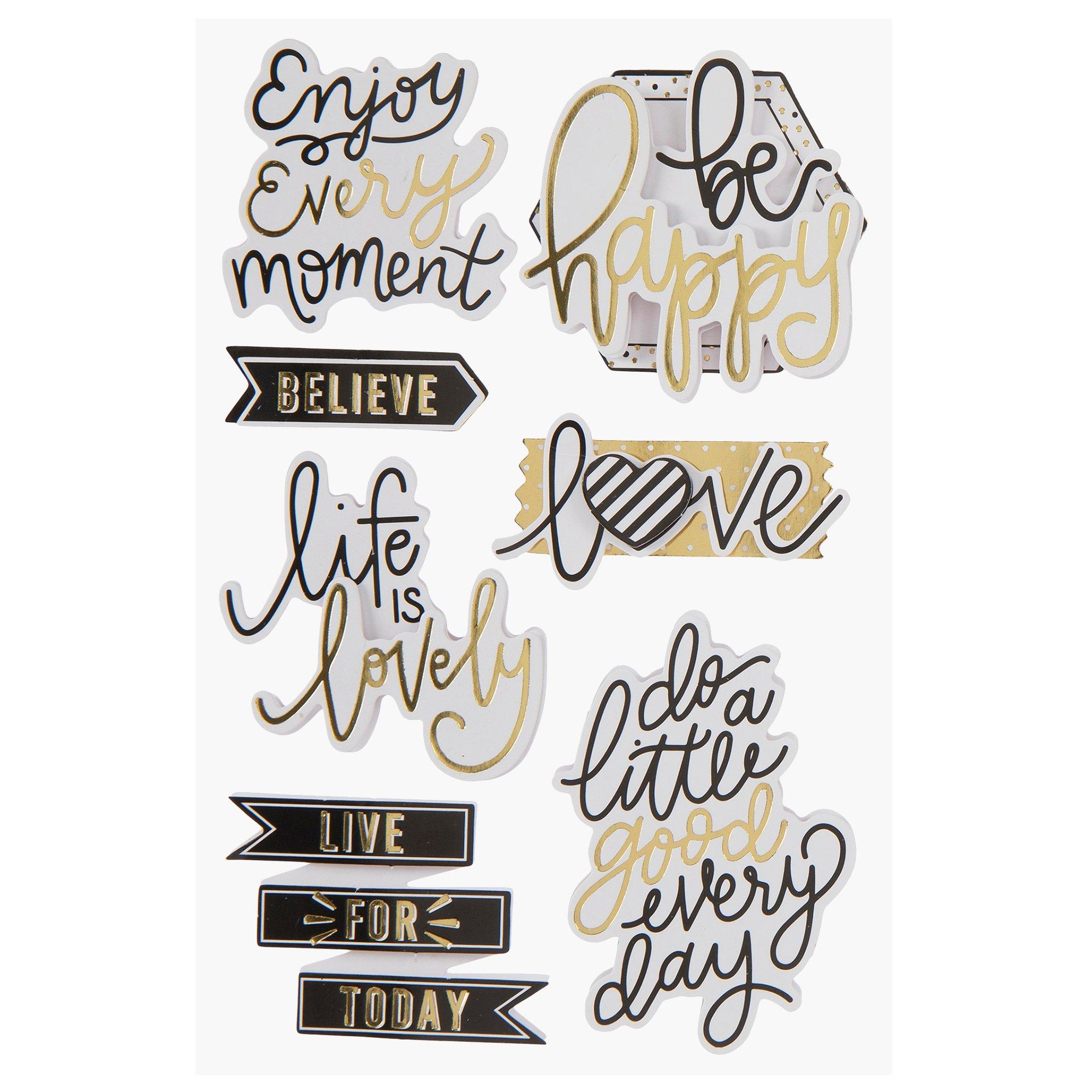 Black & Gold Inspirational 3D Stickers | Hobby Lobby | 1995463