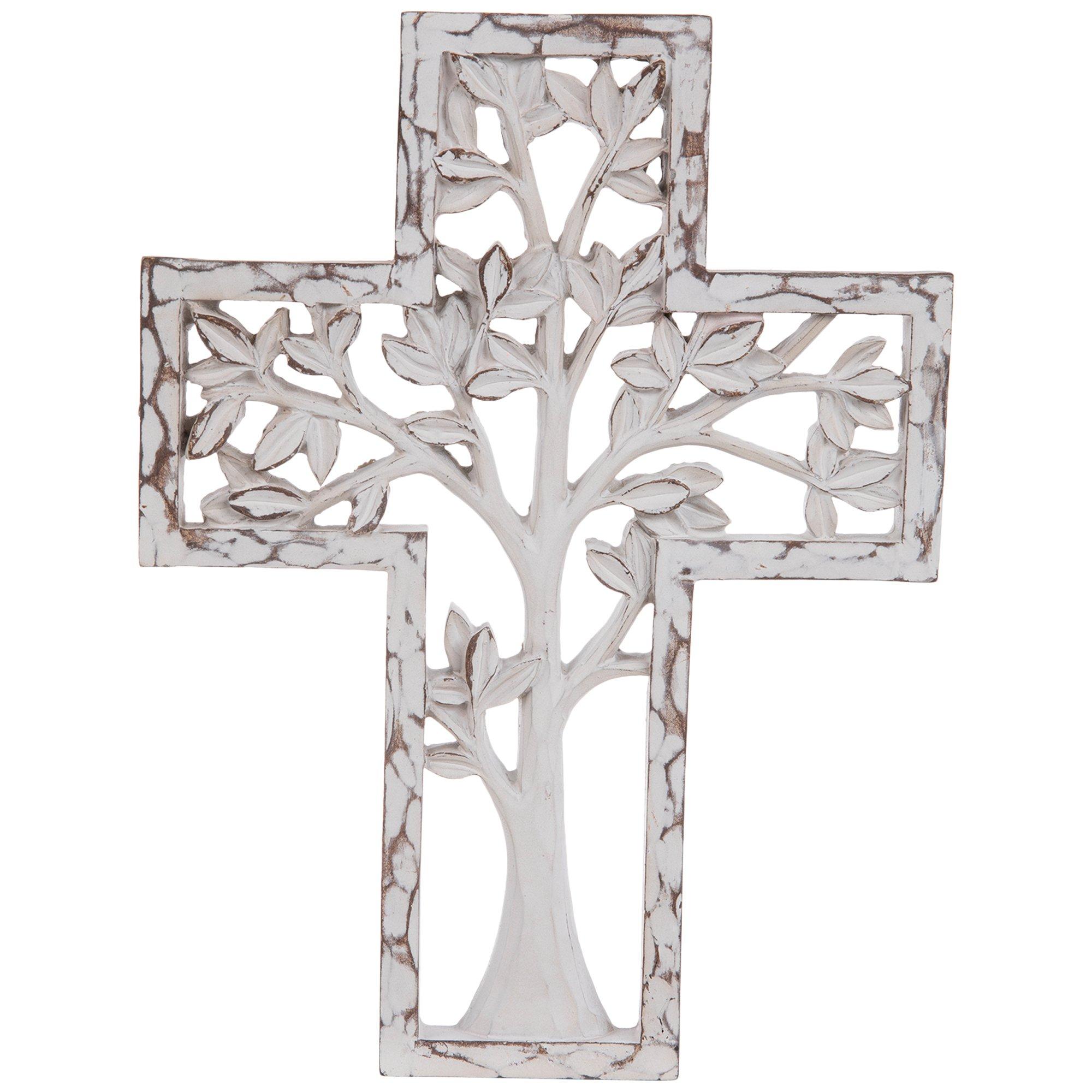 White Distressed Tree Cut-Out Wall Cross | Hobby Lobby | 2007623
