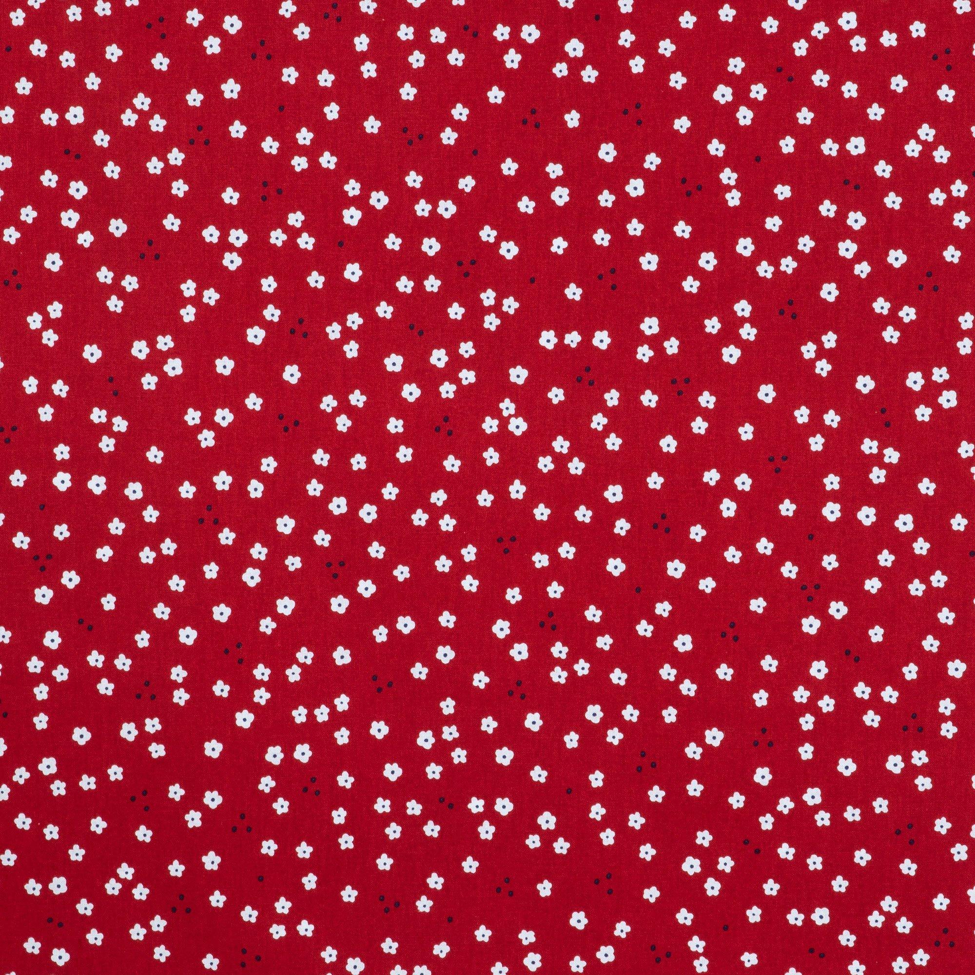 Mini Red Flower Cotton Calico Fabric Hobby Lobby 2013001