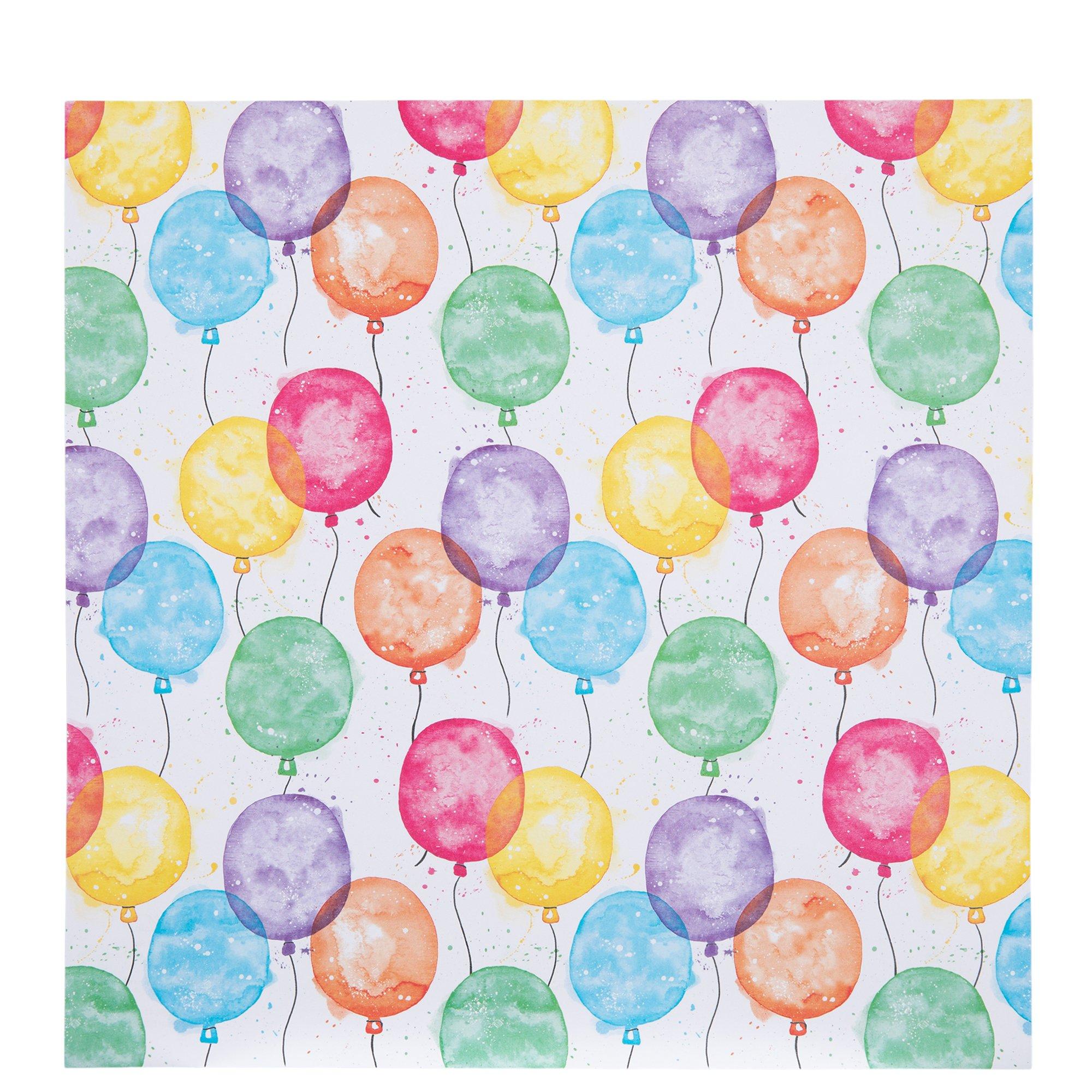 Watercolor Balloons Scrapbook Paper - 12" x 12" | Hobby Lobby | 2026847