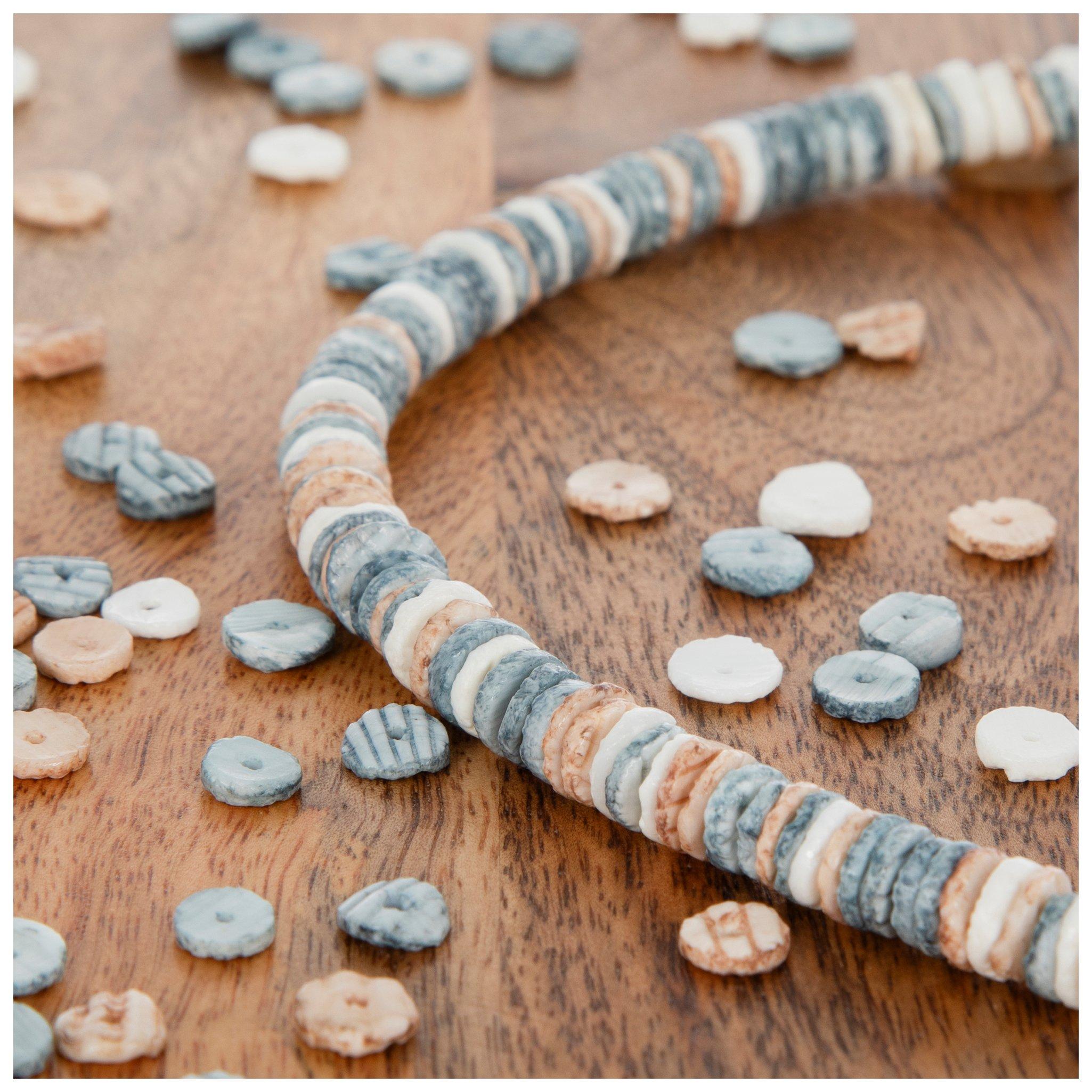 Blue & White Dyed Shell Disc Bead Strand | Hobby Lobby | 2033322