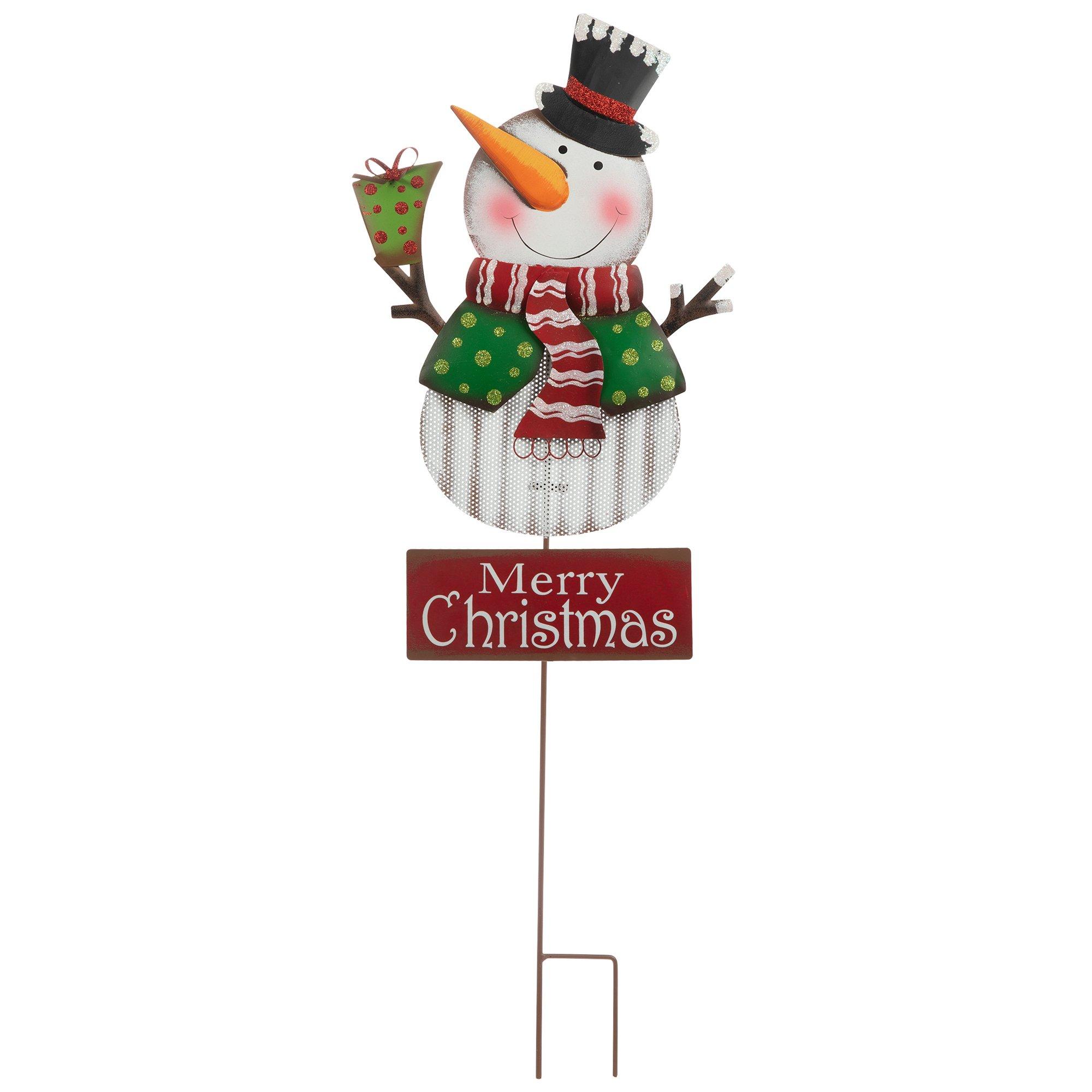 Merry Christmas Snowman Metal Garden Stake | Hobby Lobby | 205657929