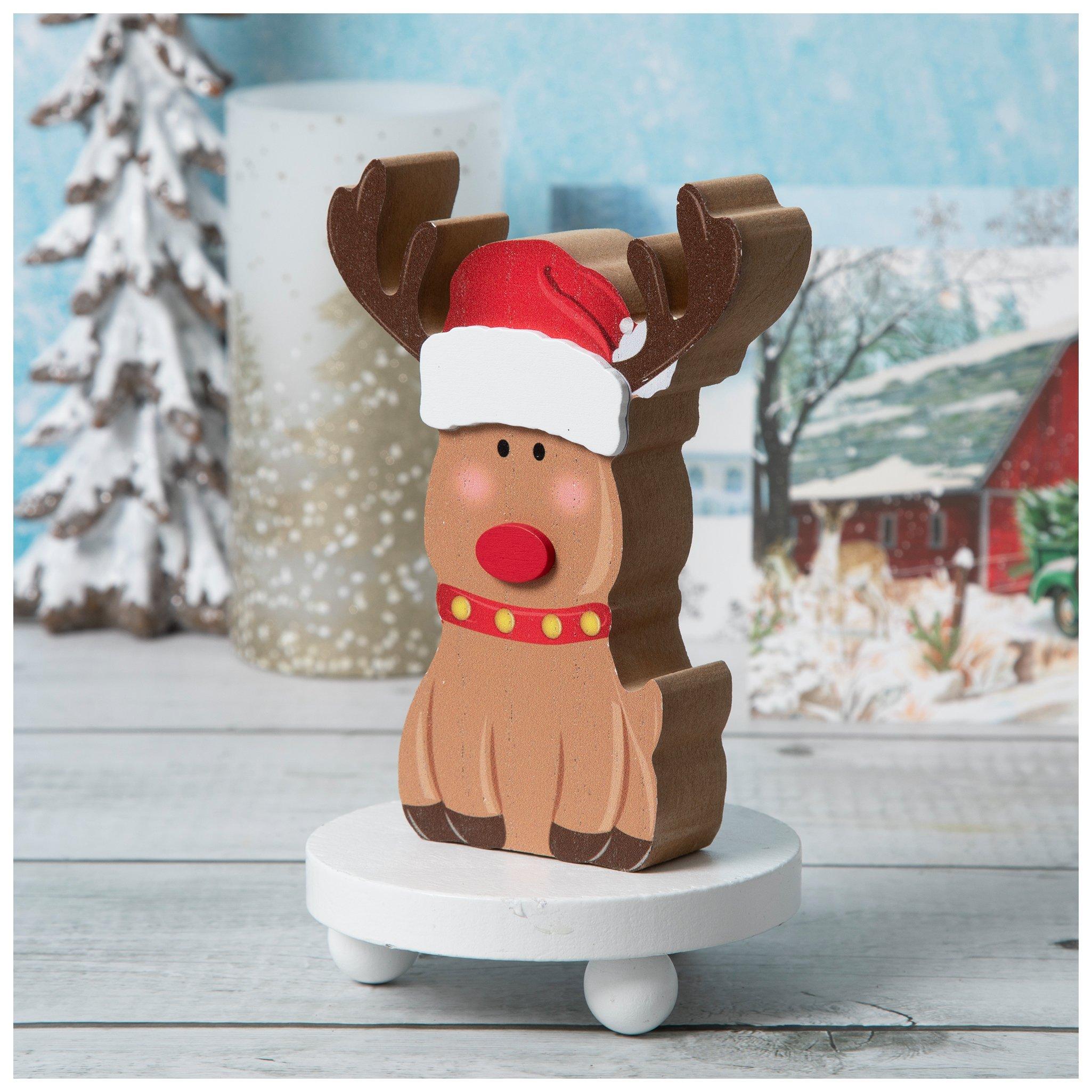 Santa Hat Reindeer Wood Decor | Hobby Lobby | 206105076