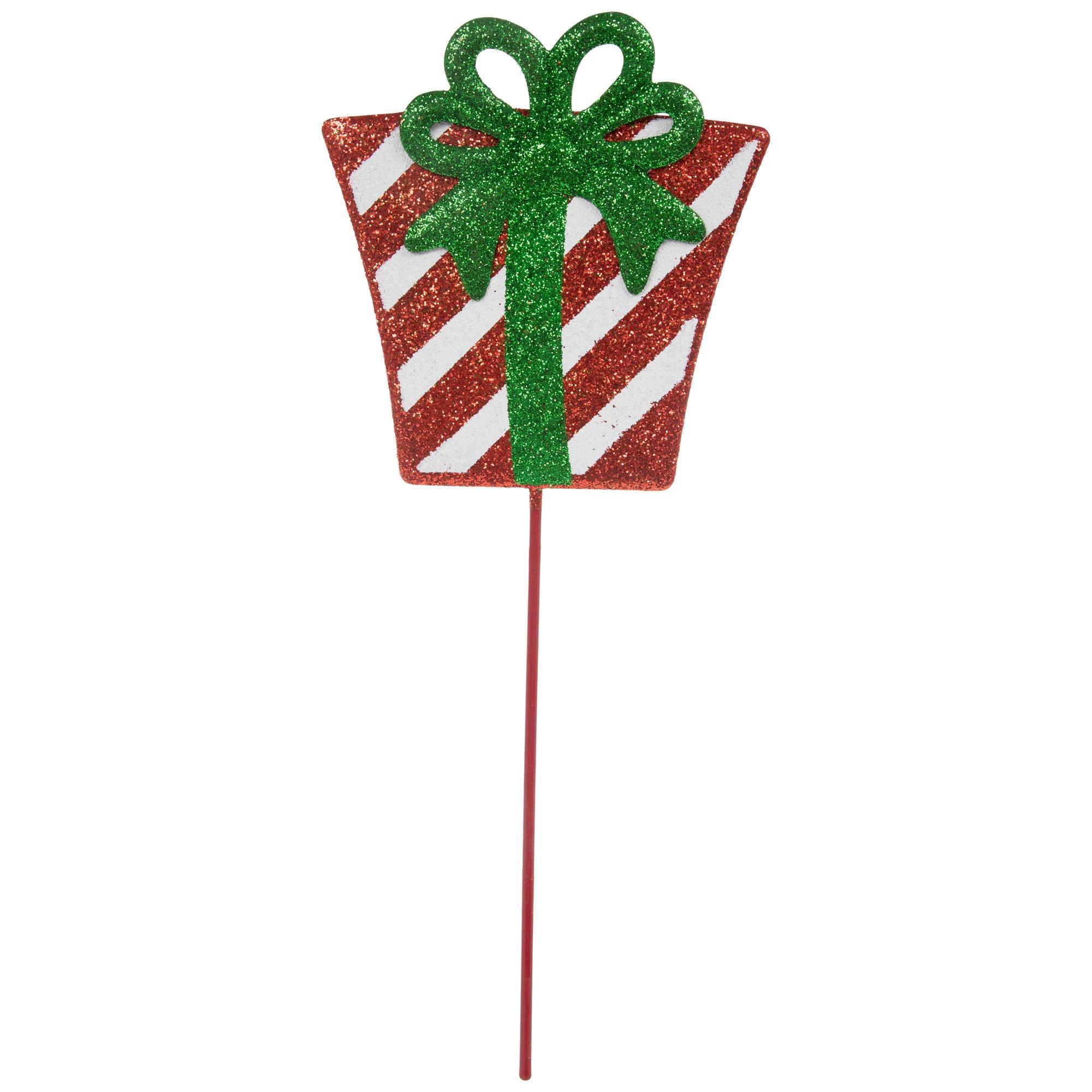 Glittery Striped Present Pick | Hobby Lobby | 206105472