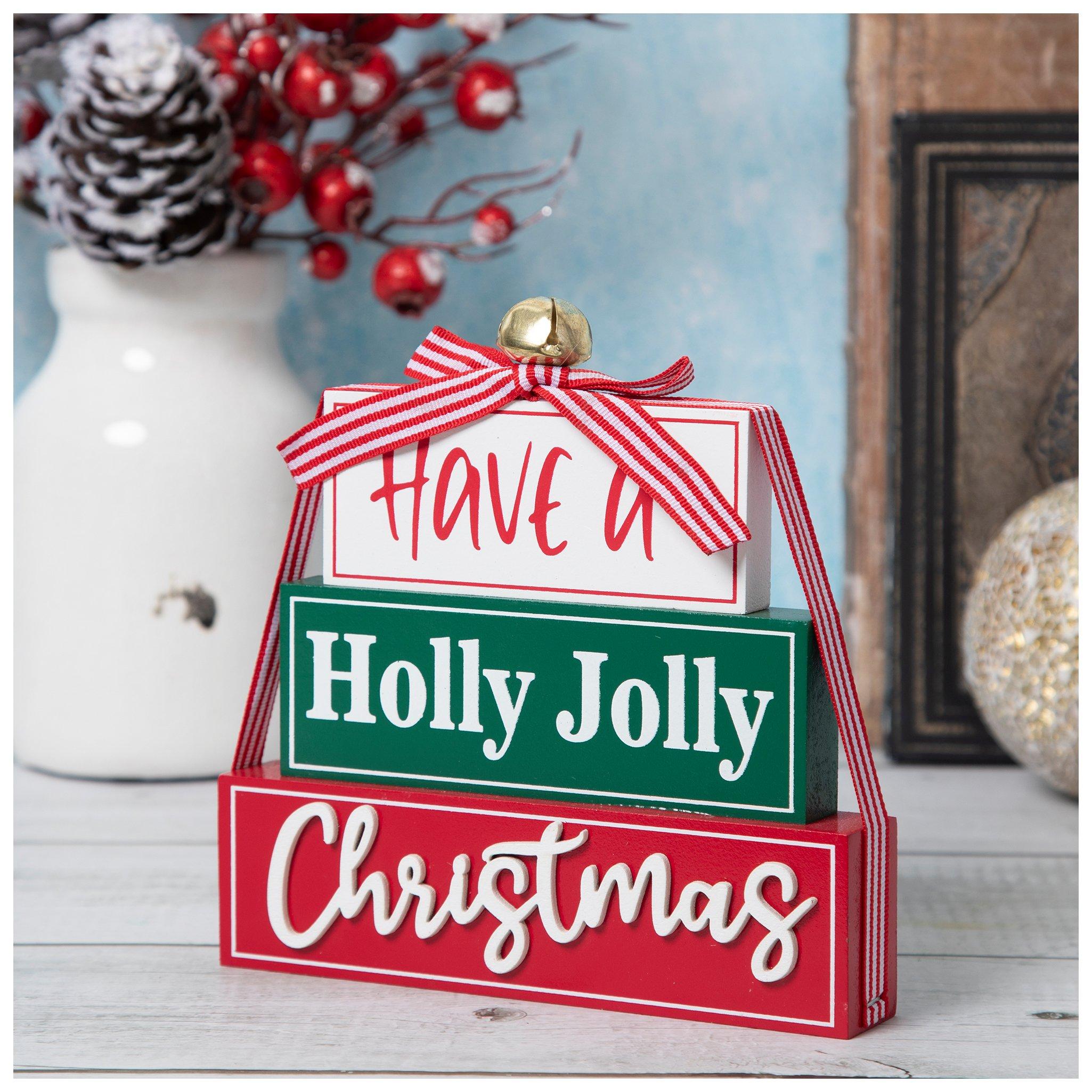 Holly Jolly Christmas Stacked Wood Decor | Hobby Lobby | 206337638