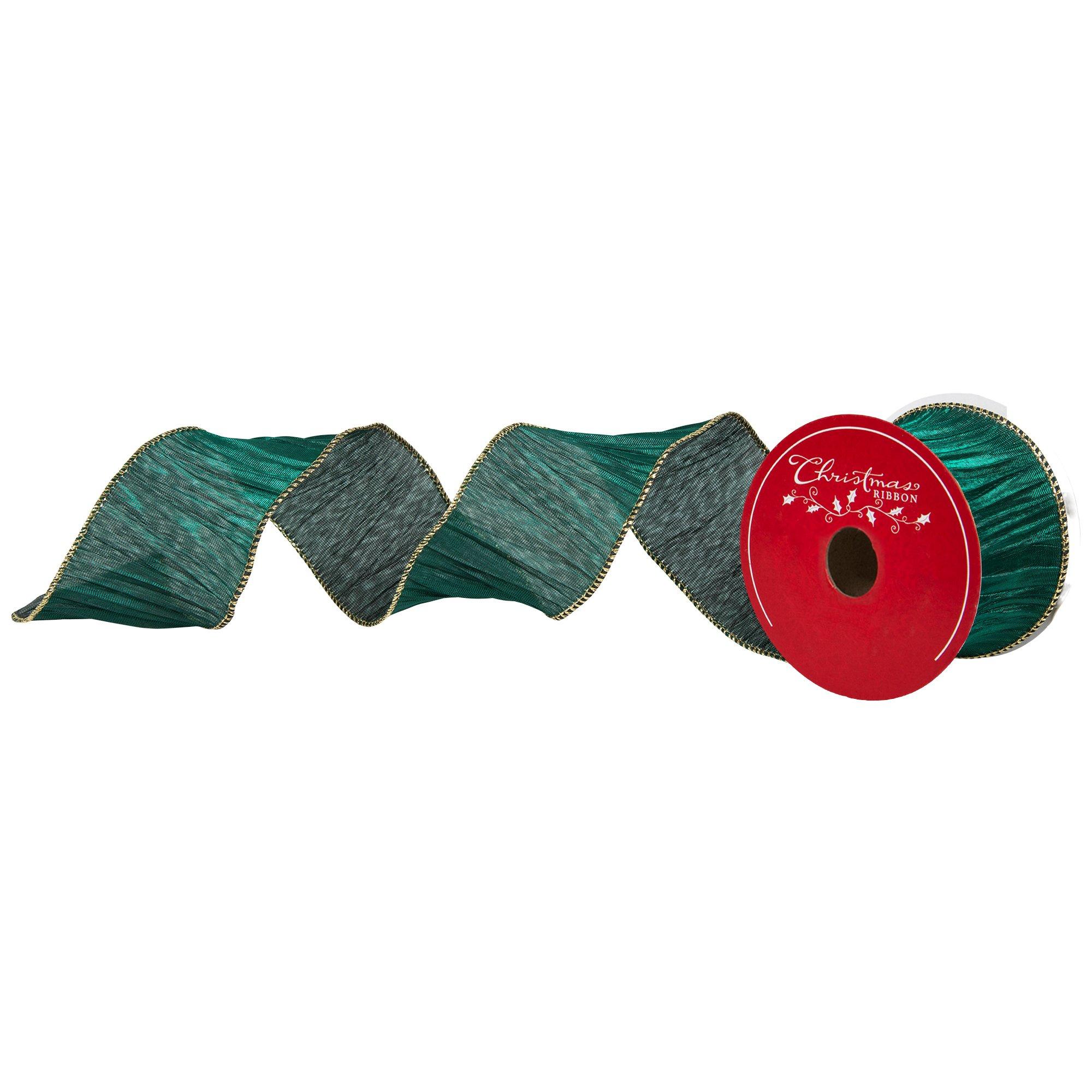 Green Crinkled Wired Edge Ribbon | Hobby Lobby | 206345300